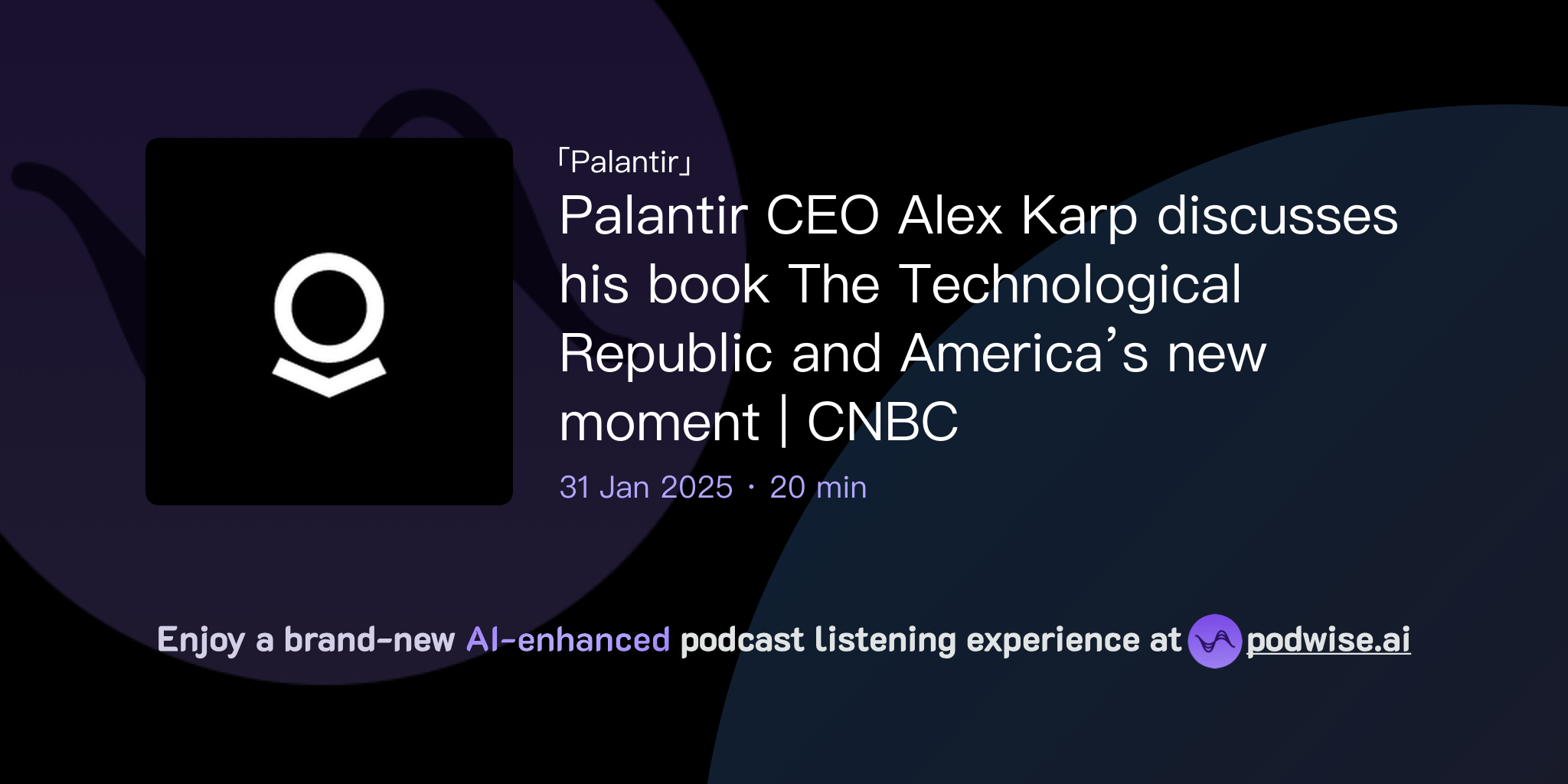 Palantir CEO Alex Karp discusses his book The Technological Republic and America’s new moment ...