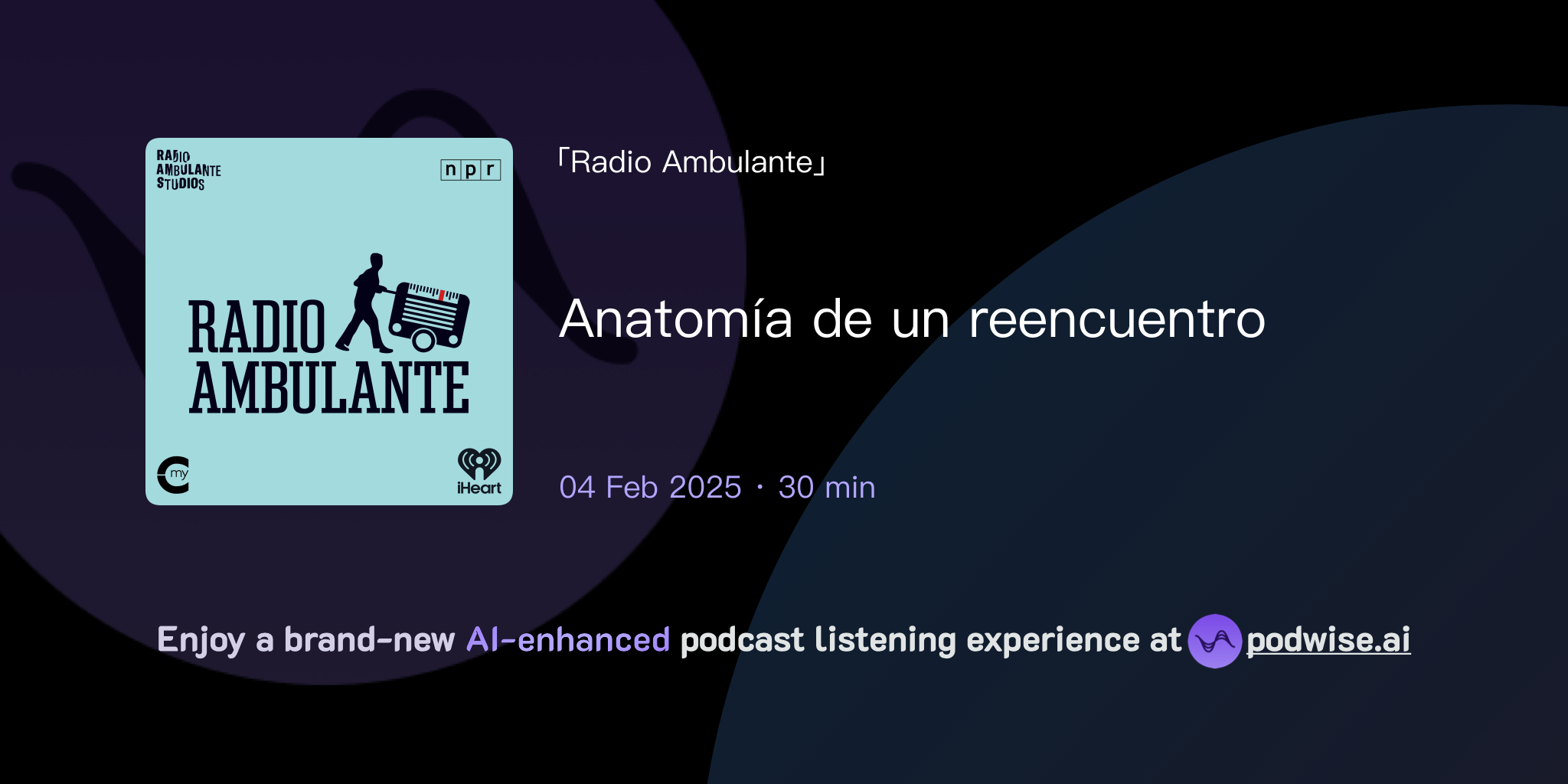 Anatomía de un reencuentro | Radio Ambulante | Podwise
