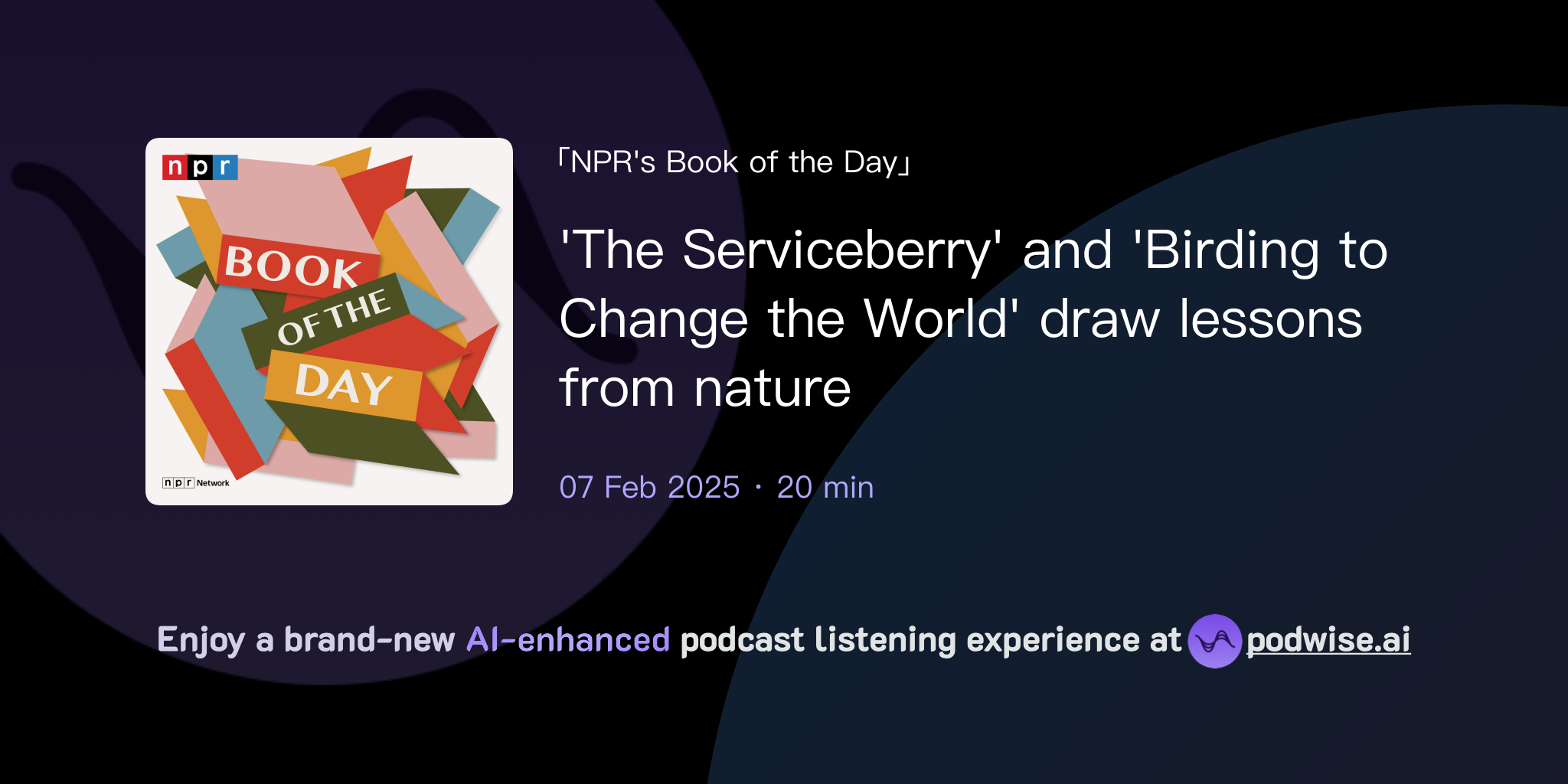 'The Serviceberry' and 'Birding to Change the World' draw lessons from ...