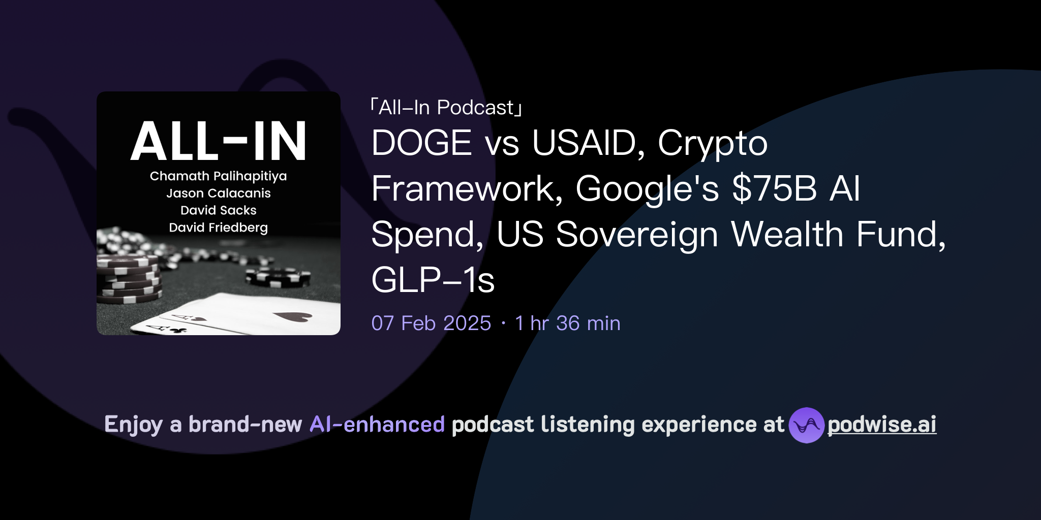 DOGE vs USAID, Crypto Framework, Google's $75B AI Spend, US Sovereign Wealth Fund, GLP-1s | All ...