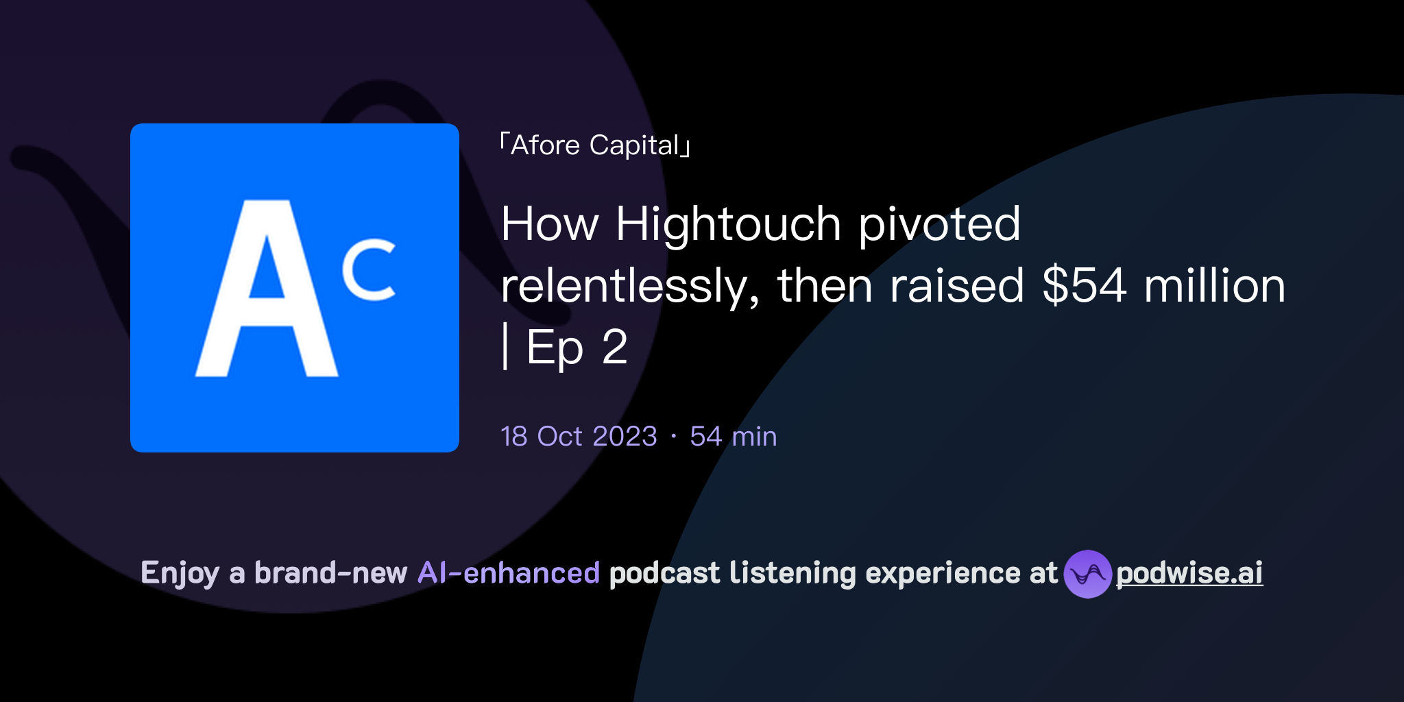 How Hightouch pivoted relentlessly, then raised $54 million | Ep 2 | Afore Capital | Podwise