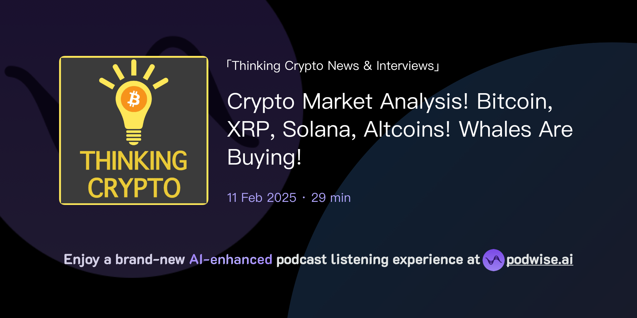 Crypto Market Analysis! Bitcoin, XRP, Solana, Altcoins! Whales Are Buying! | Thinking Crypto ...