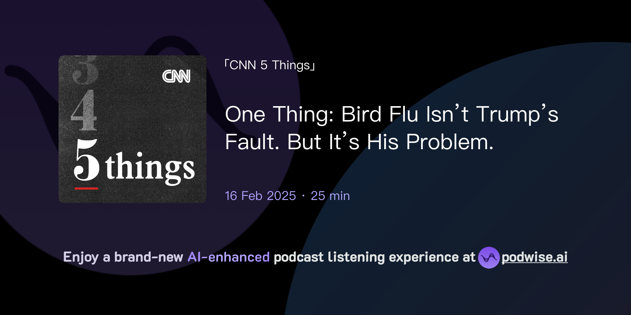 One Thing: Bird Flu Isn’t Trump’s Fault. But It’s His Problem. | CNN 5 ...