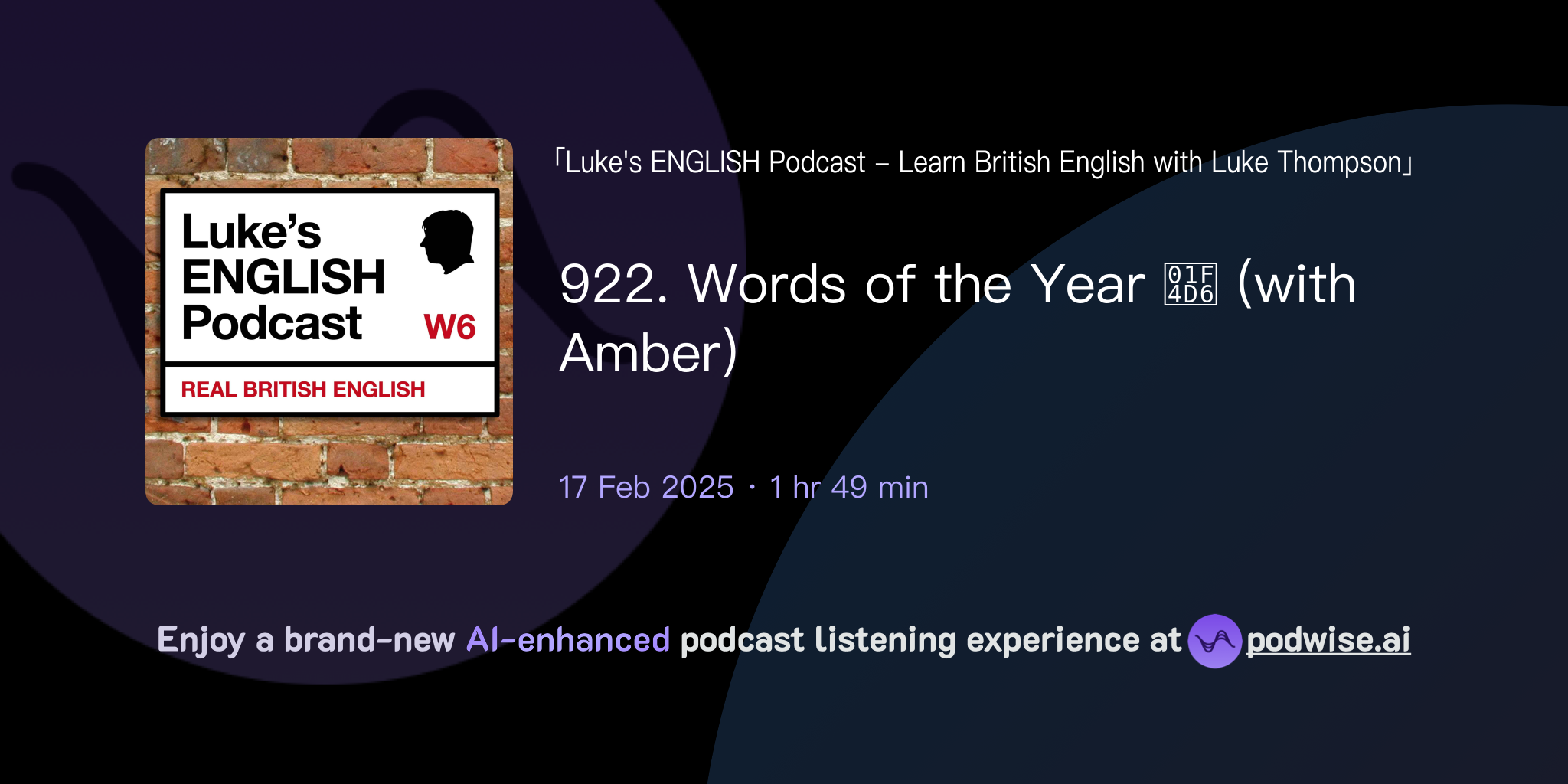 922. Words of the Year 📖 (with Amber) | Luke's ENGLISH Podcast - Learn ...
