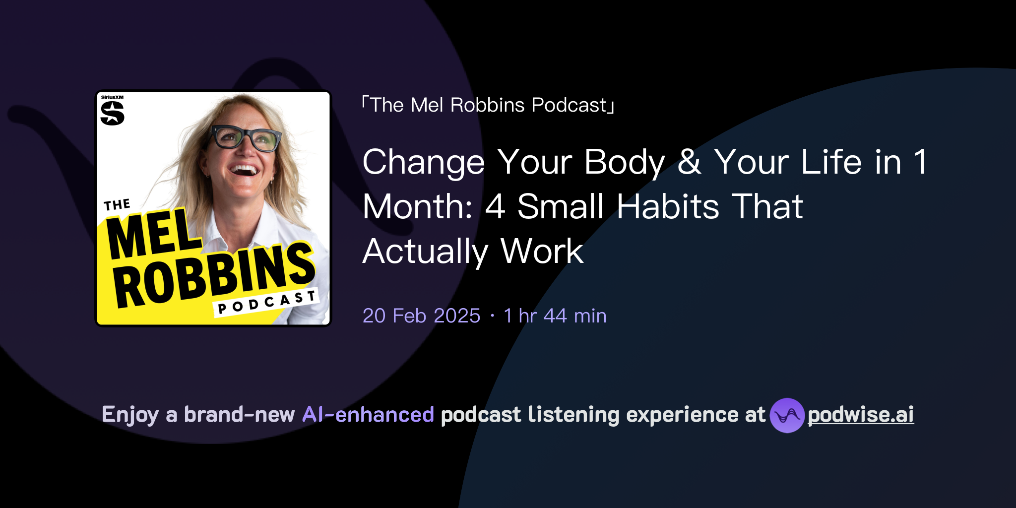 Change Your Body & Your Life in 1 Month: 4 Small Habits That Actually Work | The Mel Robbins ...