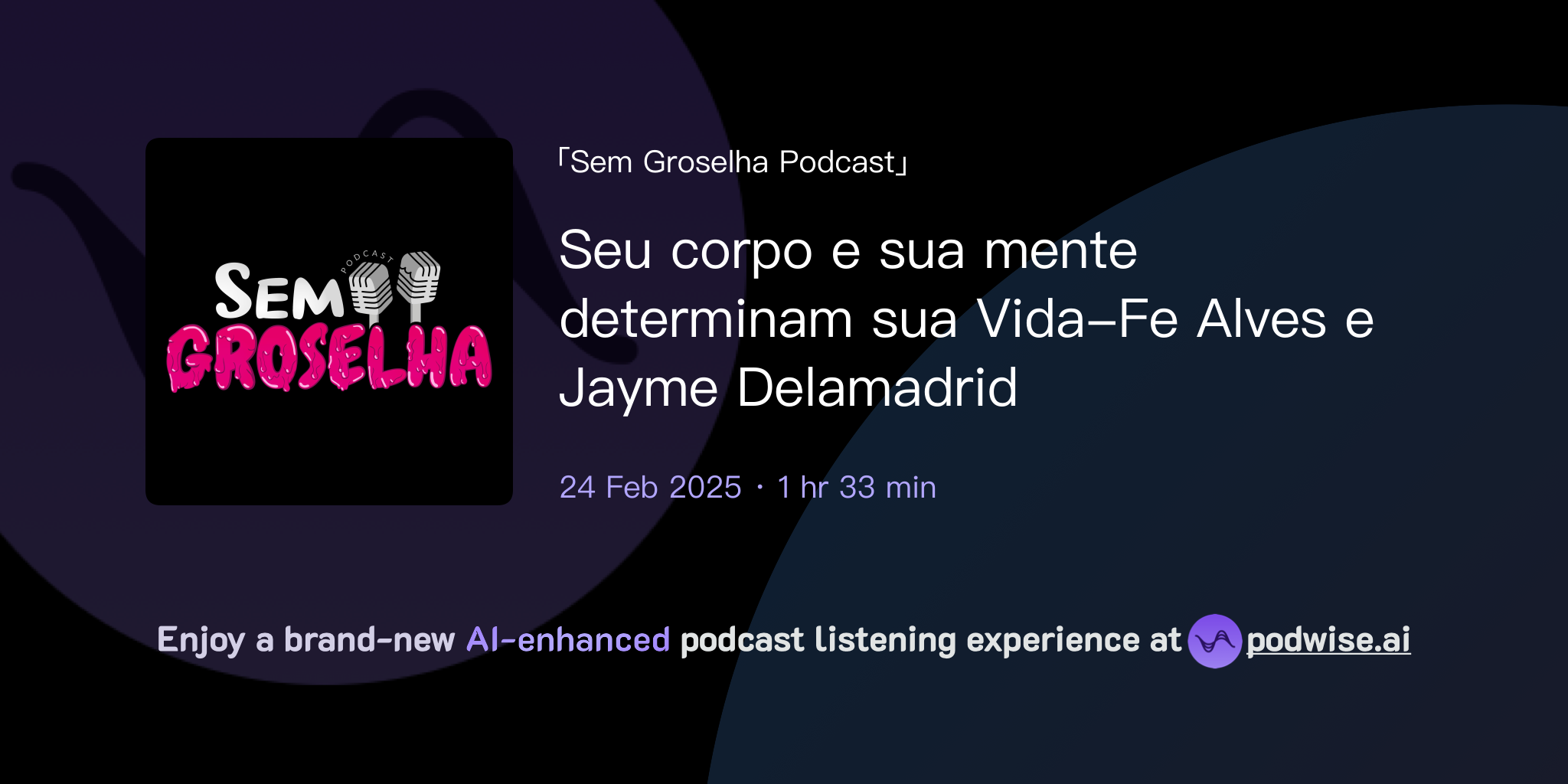 Seu corpo e sua mente determinam sua Vida-Fe Alves e Jayme Delamadrid ...