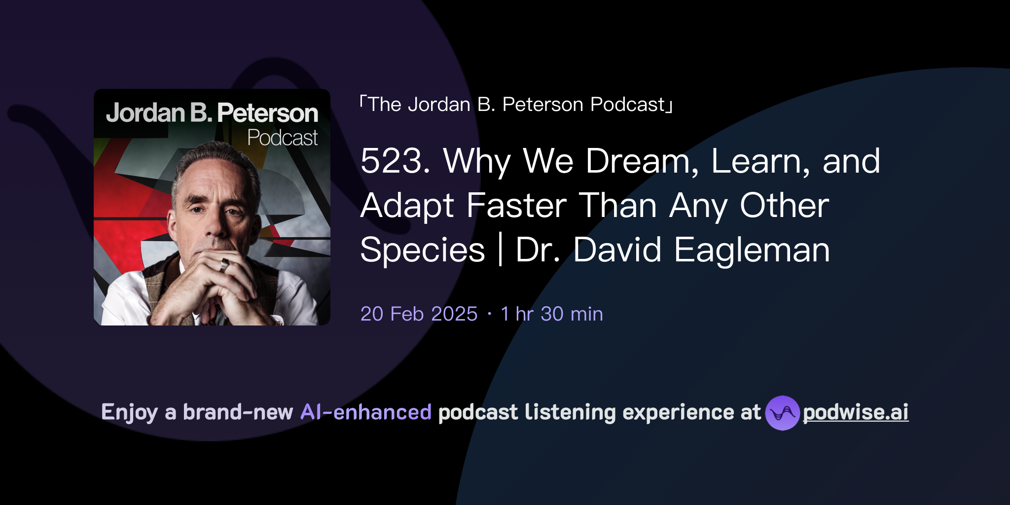 523. Why We Dream, Learn, and Adapt Faster Than Any Other Species | Dr ...