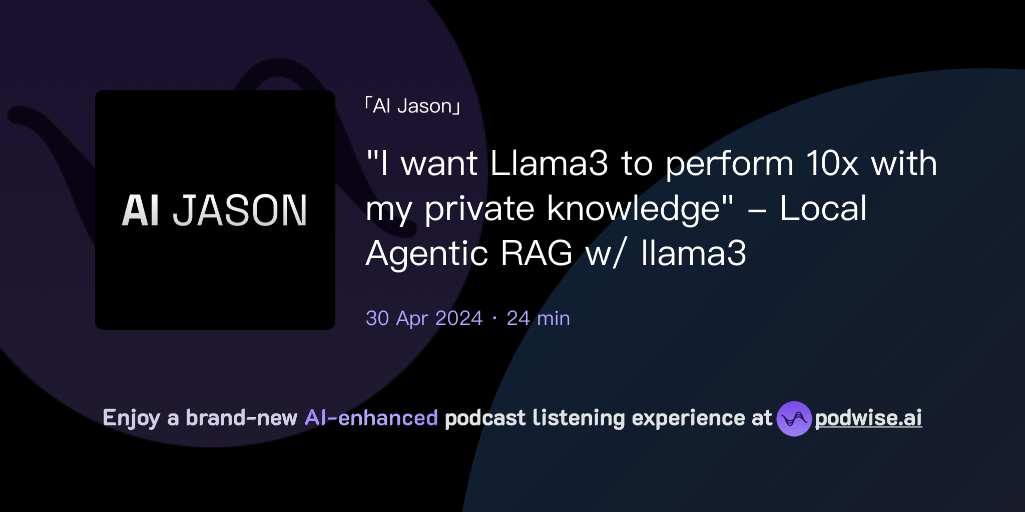 "I want Llama3 to perform 10x with my private knowledge" - Local Agentic RAG w/ llama3 | AI ...