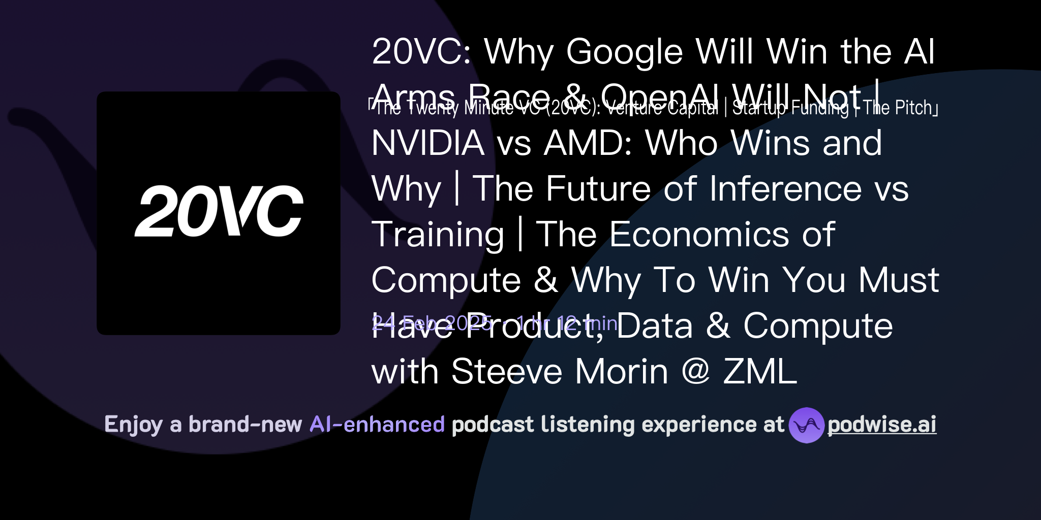 20VC Why Google Will Win The AI Arms Race OpenAI Will Not NVIDIA 20VC Why Google Will Win The AI Arms Race OpenAI Will Not NVIDIA