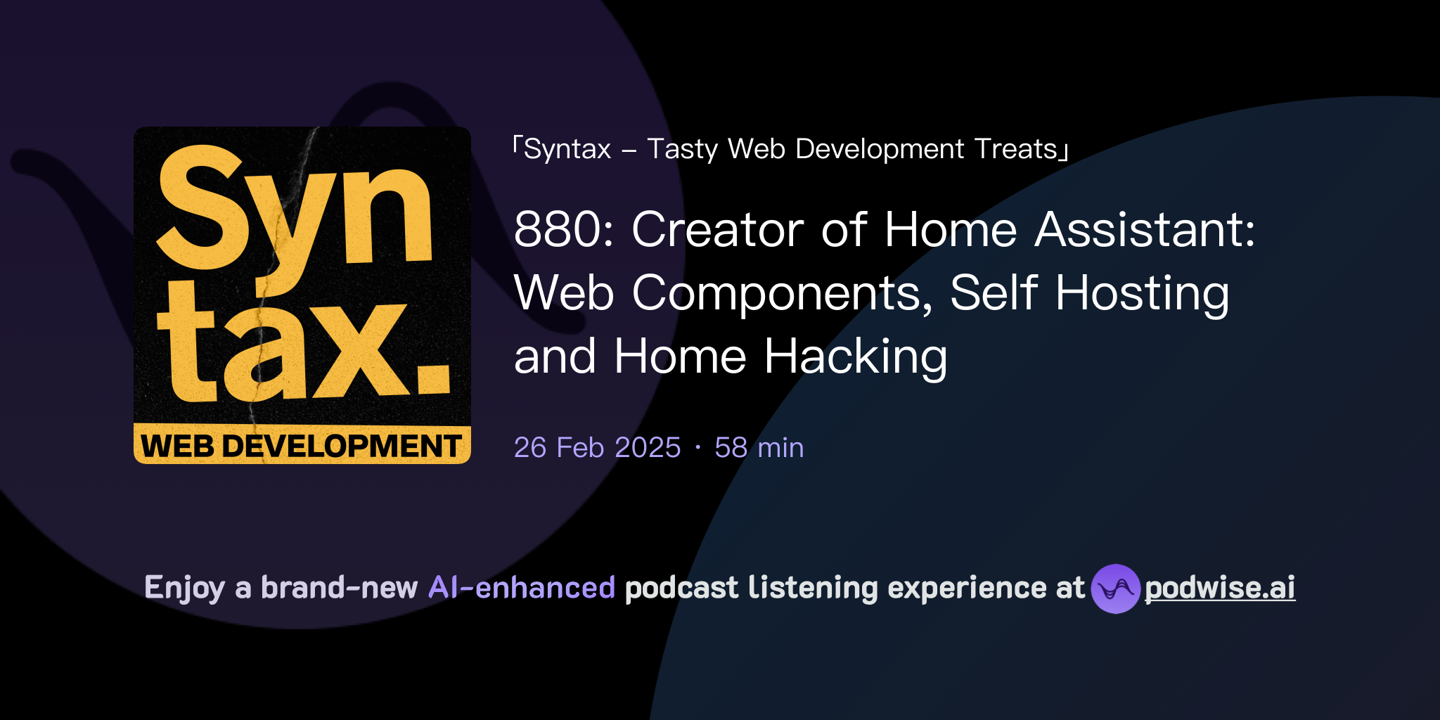 880: Creator of Home Assistant: Web Components, Self Hosting and Home ...