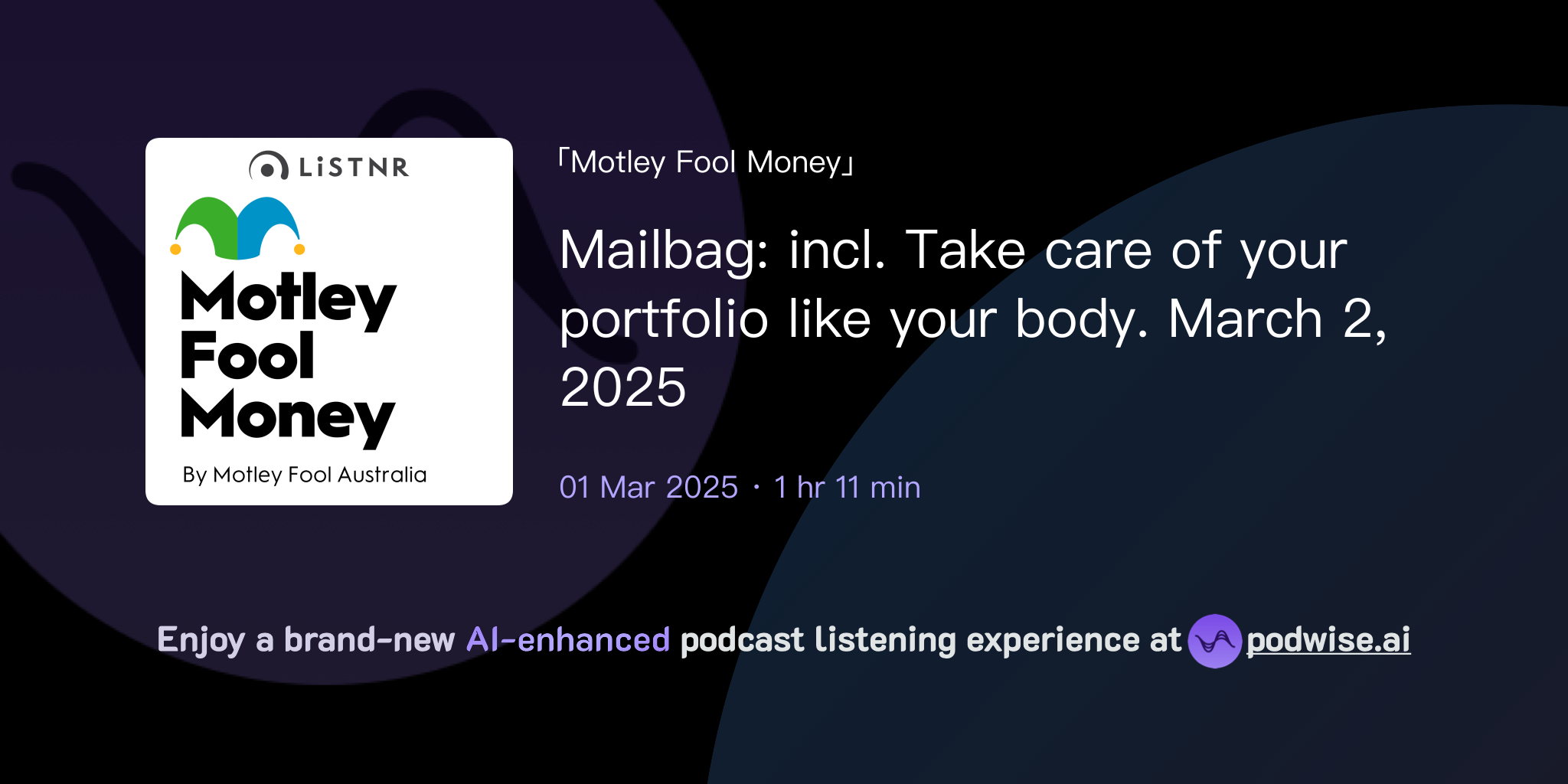 Mailbag: incl. Take care of your portfolio like your body. March 2 ...