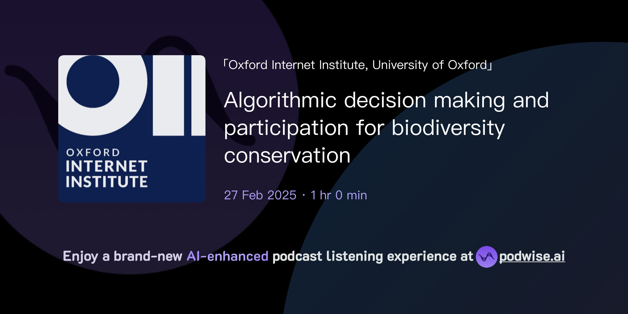 Algorithmic decision making and participation for biodiversity ...