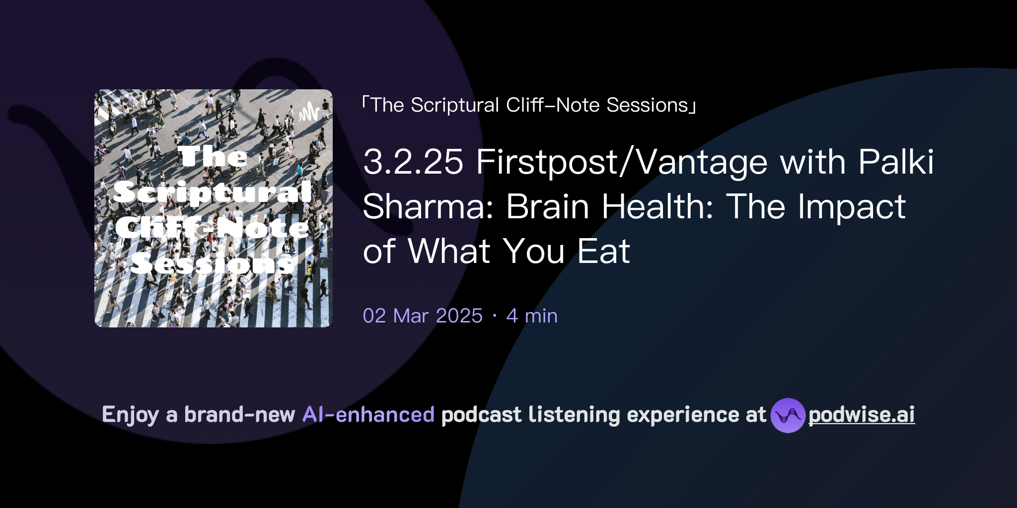 3.2.25 Firstpost/Vantage with Palki Sharma: Brain Health: The Impact of ...