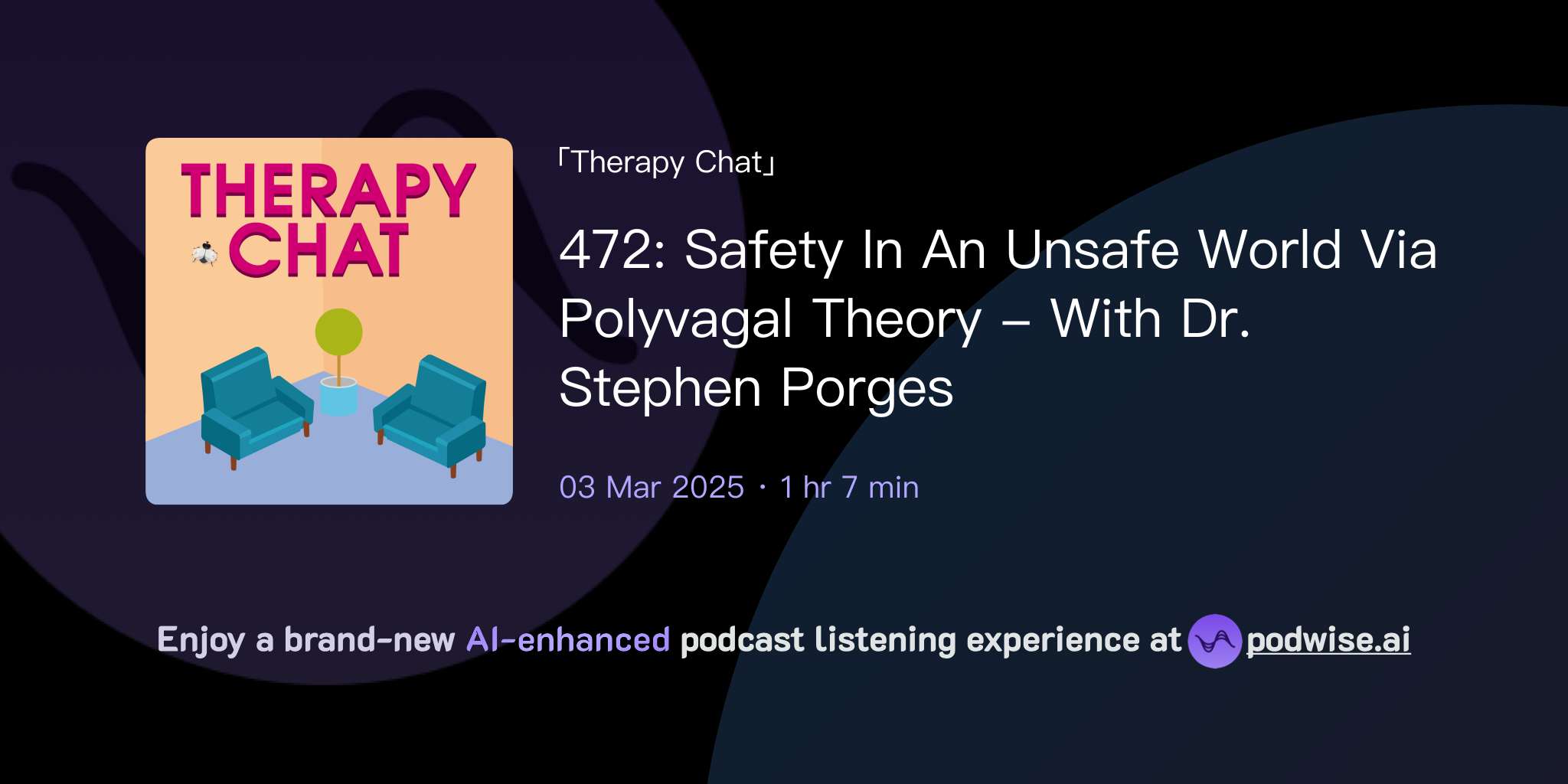 472: Safety In An Unsafe World Via Polyvagal Theory - With Dr. Stephen Porges | Therapy Chat ...
