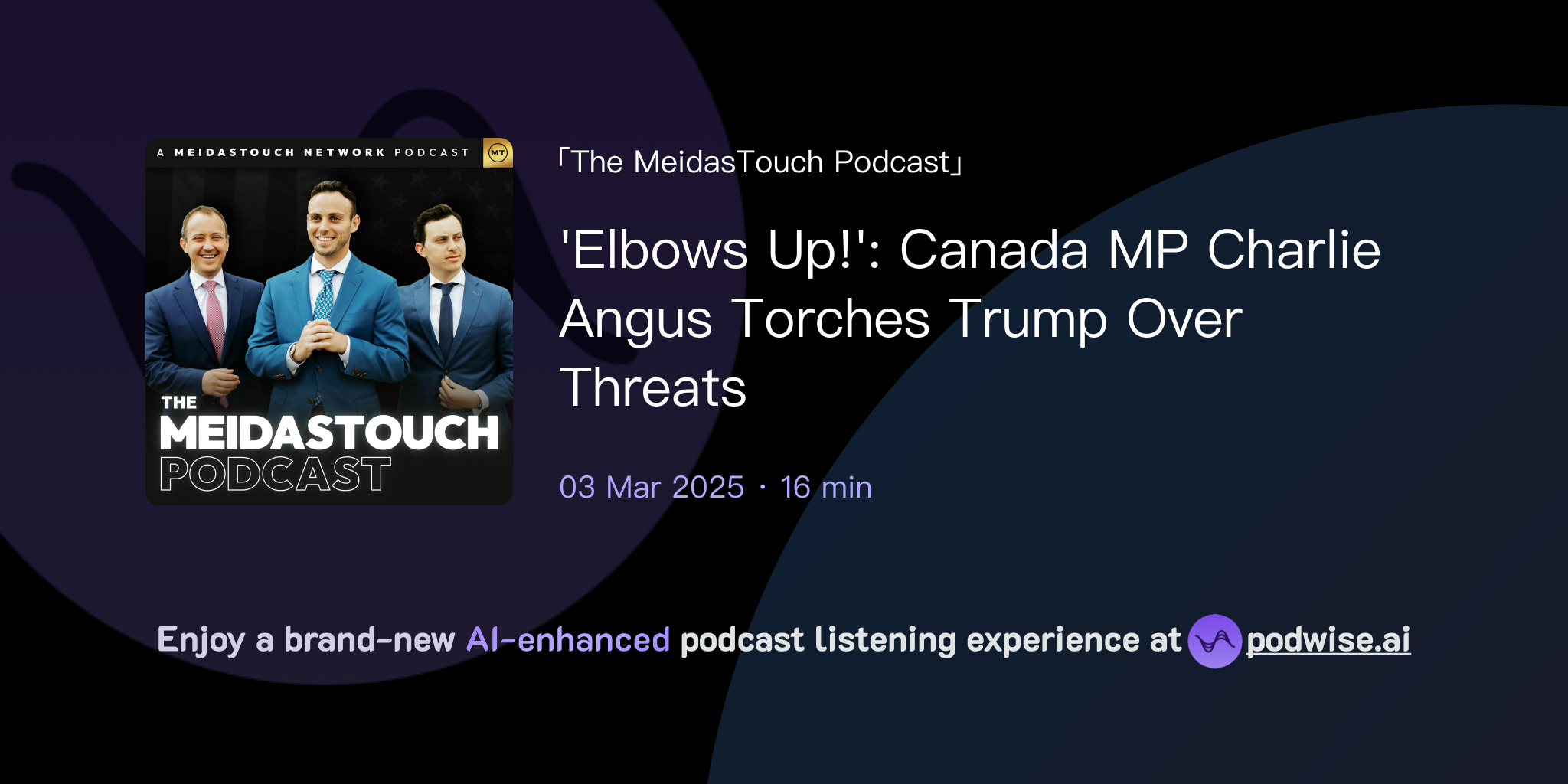 'Elbows Up!': Canada MP Charlie Angus Torches Trump Over Threats | The ...