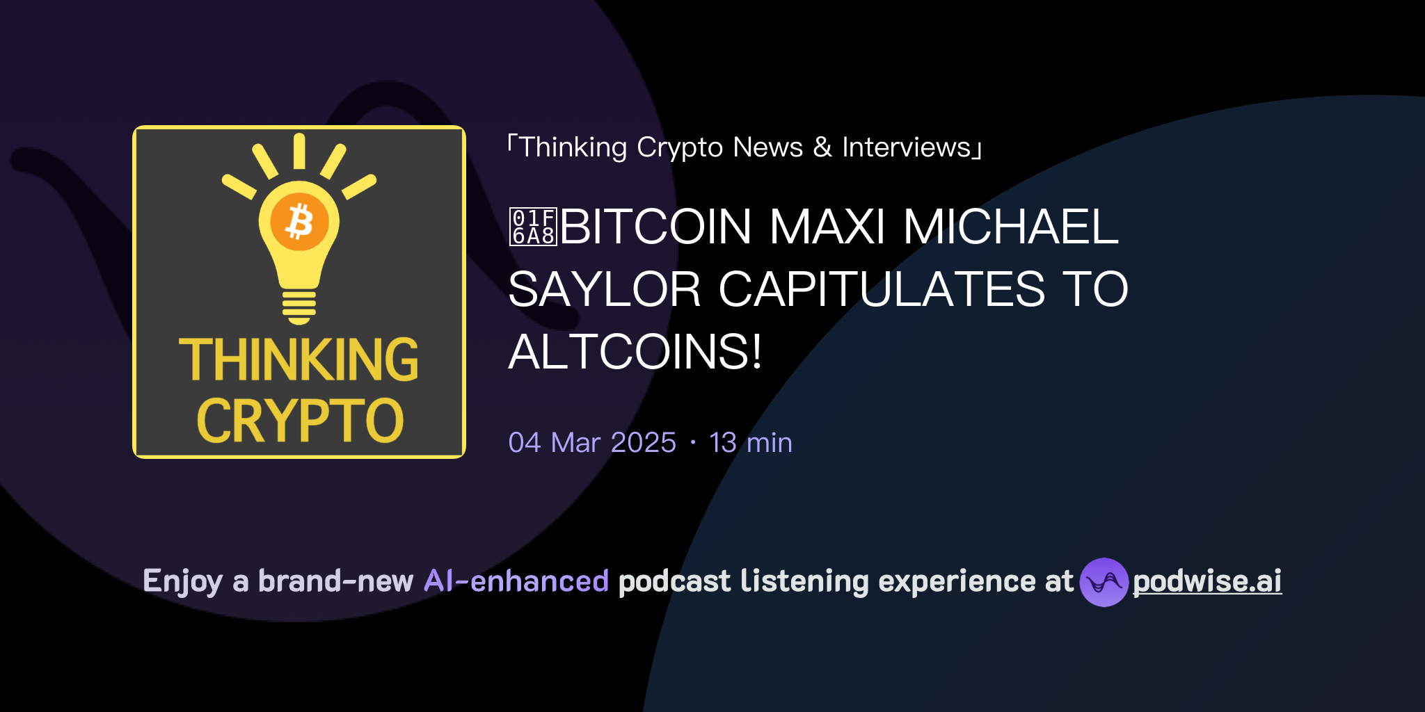 🚨BITCOIN MAXI MICHAEL SAYLOR CAPITULATES TO ALTCOINS! | Thinking Crypto ...