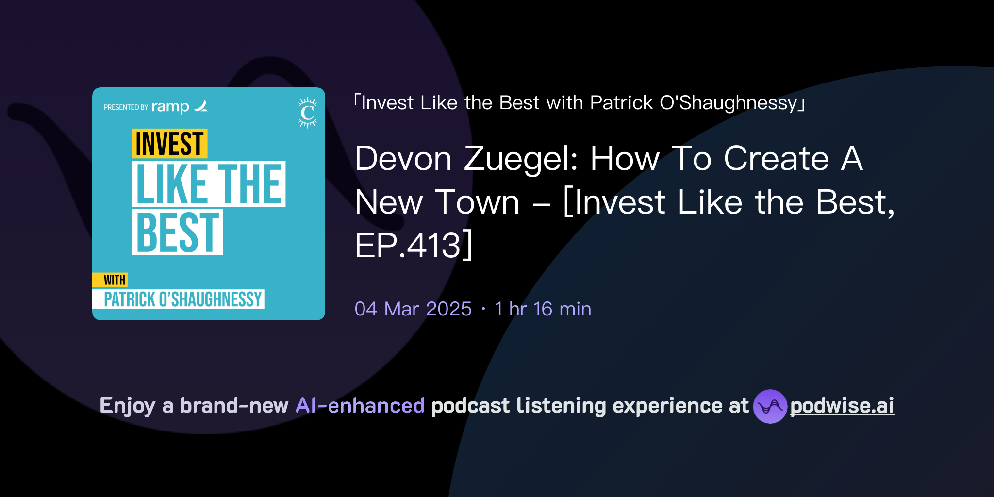 Devon Zuegel: How To Create A New Town - [Invest Like the Best, EP.413] | Invest Like the Best ...