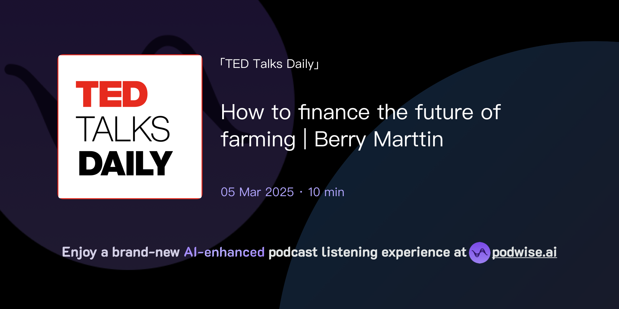 How to finance the future of farming | Berry Marttin | TED Talks Daily ...