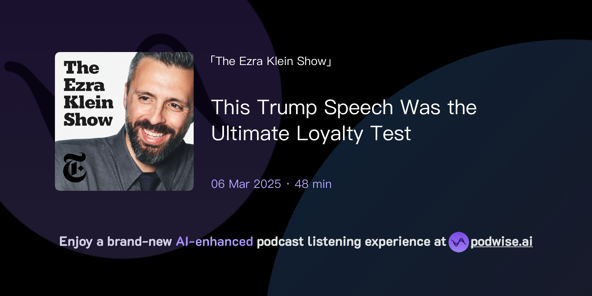 This Trump Speech Was the Ultimate Loyalty Test | The Ezra Klein Show ...