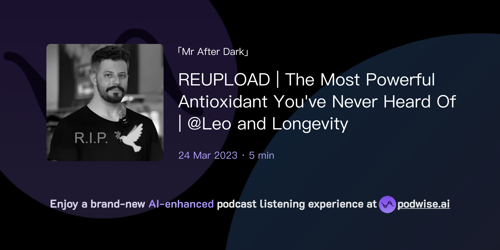 REUPLOAD | The Most Powerful Antioxidant You've Never Heard Of | @Leo and Longevity | Mr After ...