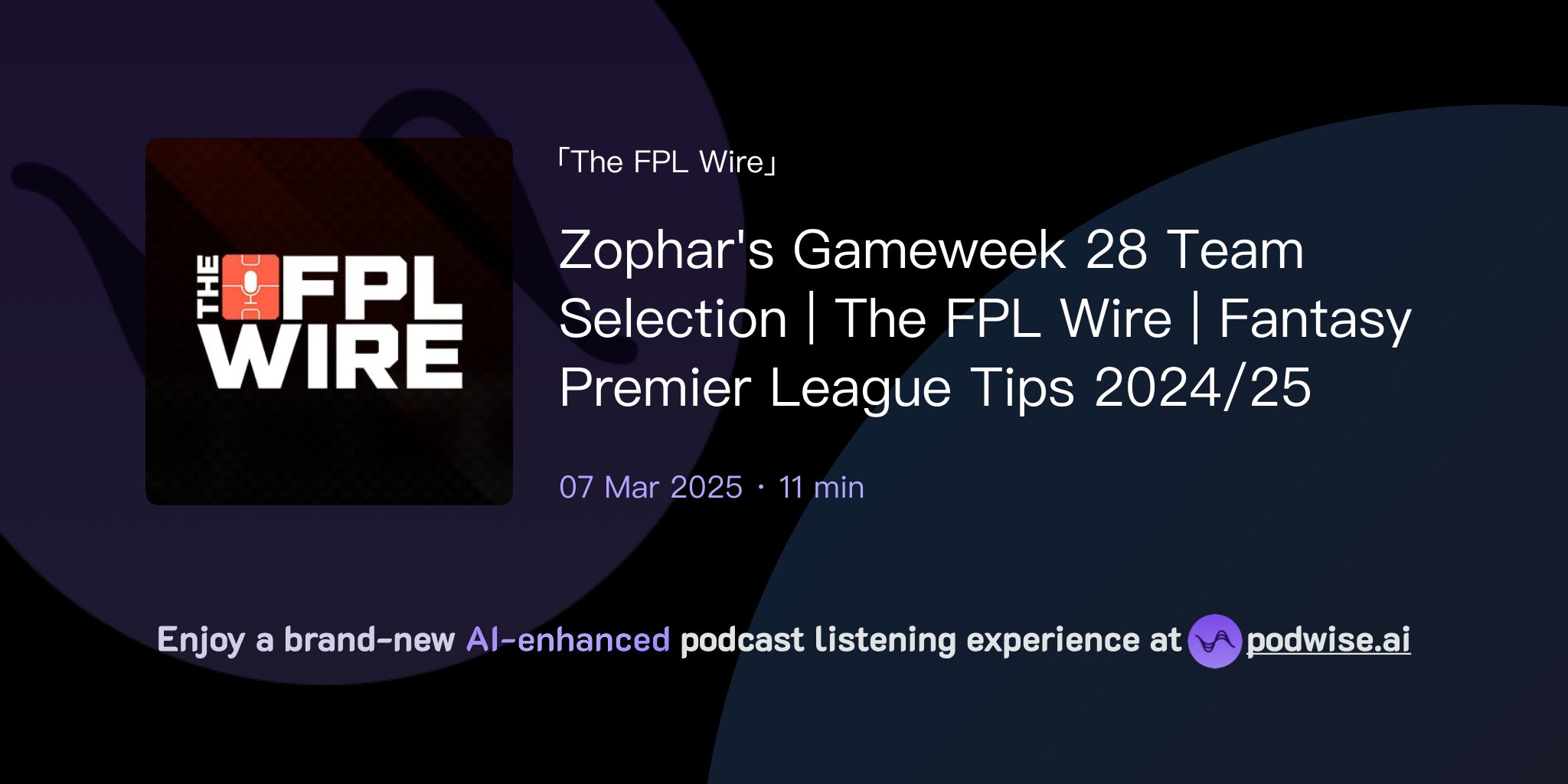 Zophar's Gameweek 28 Team Selection | The FPL Wire | Fantasy Premier League Tips 2024/25 | The ...