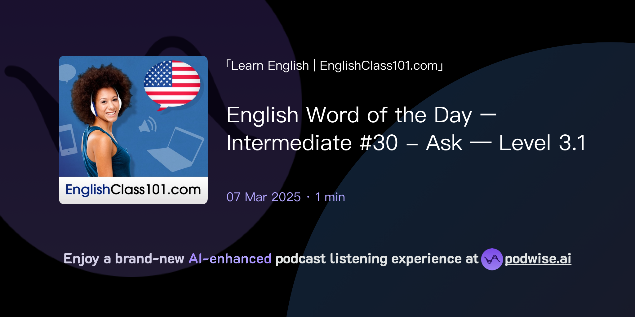 English Word of the Day – Intermediate #30 - Ask — Level 3.1 | Learn English | EnglishClass101 ...