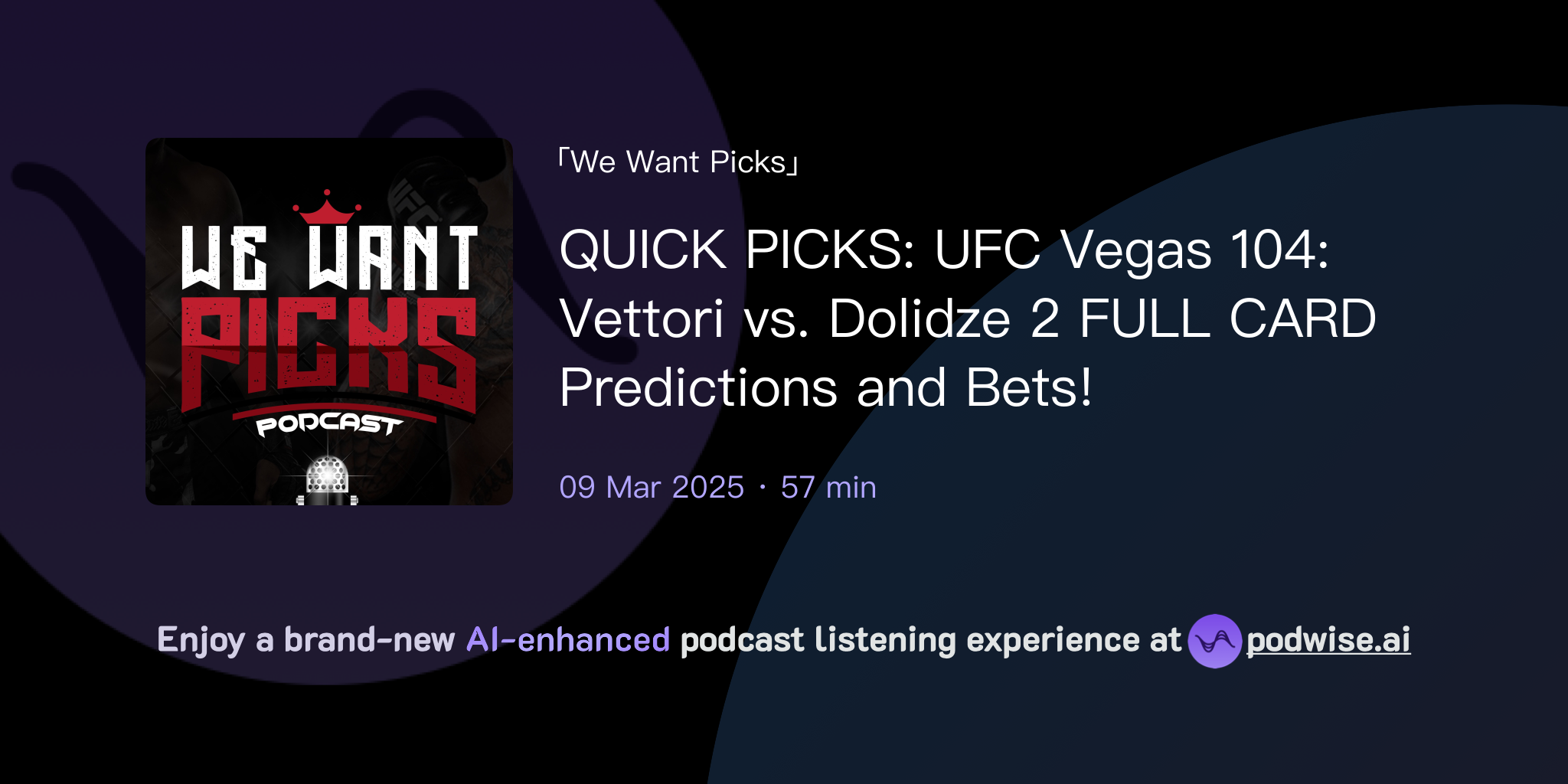 QUICK PICKS: UFC Vegas 104: Vettori vs. Dolidze 2 FULL CARD Predictions ...