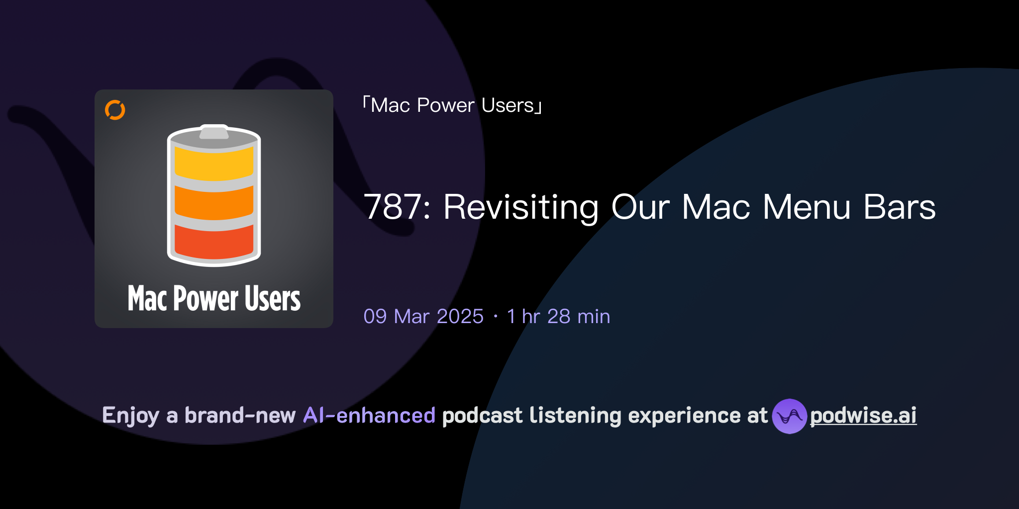 787: Revisiting Our Mac Menu Bars | Mac Power Users | Podwise