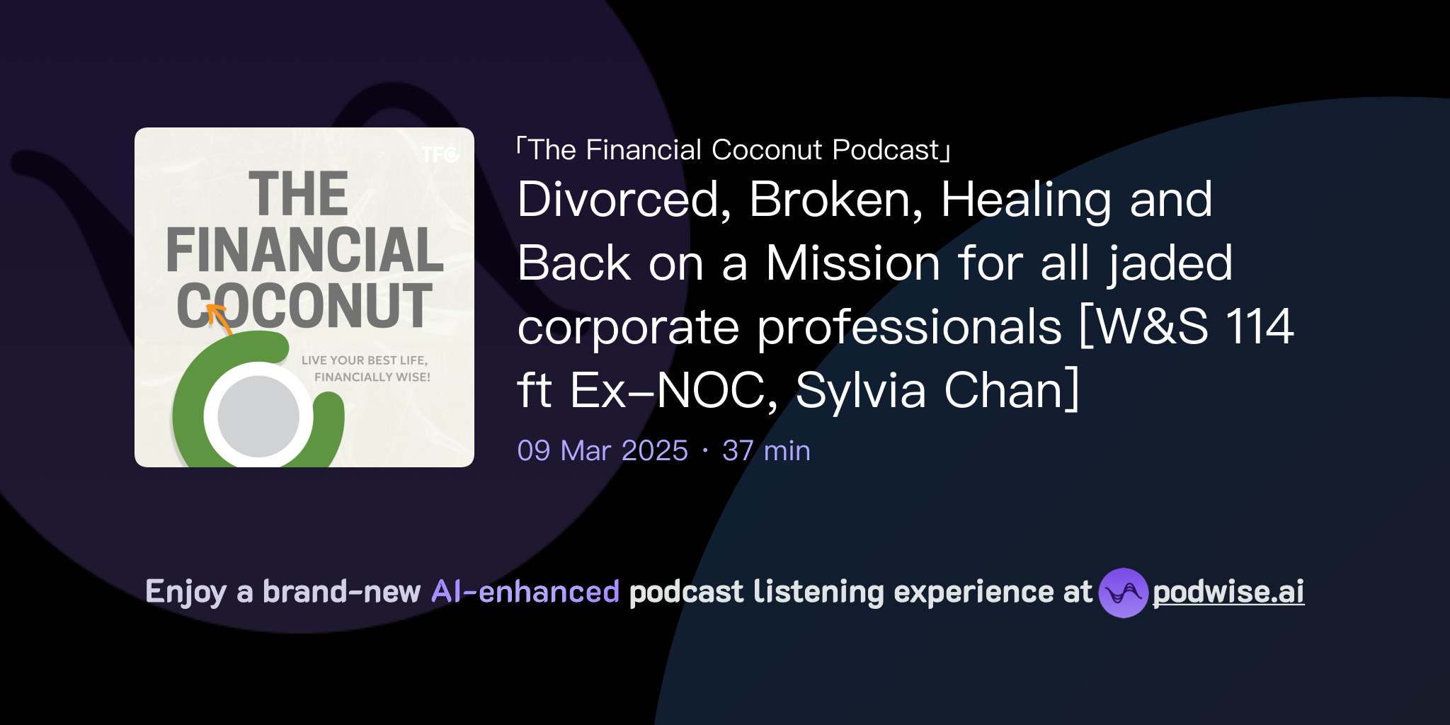 Divorced, Broken, Healing and Back on a Mission for all jaded corporate professionals [W&S 114 ...
