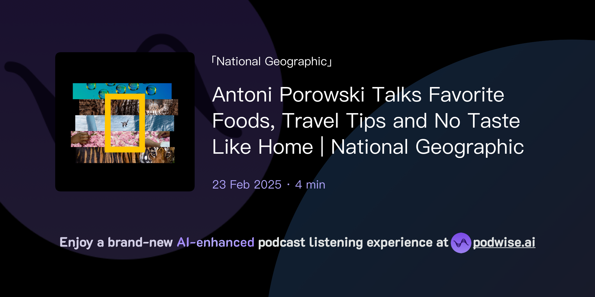 Antoni Porowski Talks Favorite Foods, Travel Tips and No Taste Like Home | National Geographic ...