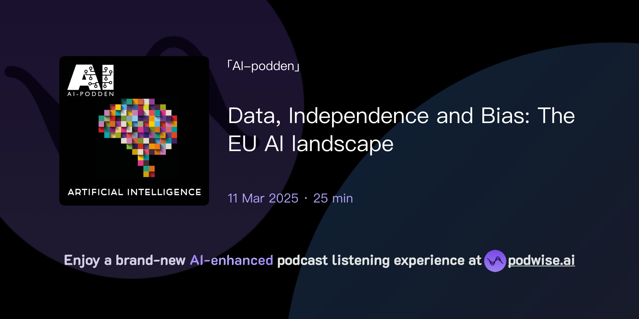Data, Independence and Bias: The EU AI landscape | AI-podden | Podwise
