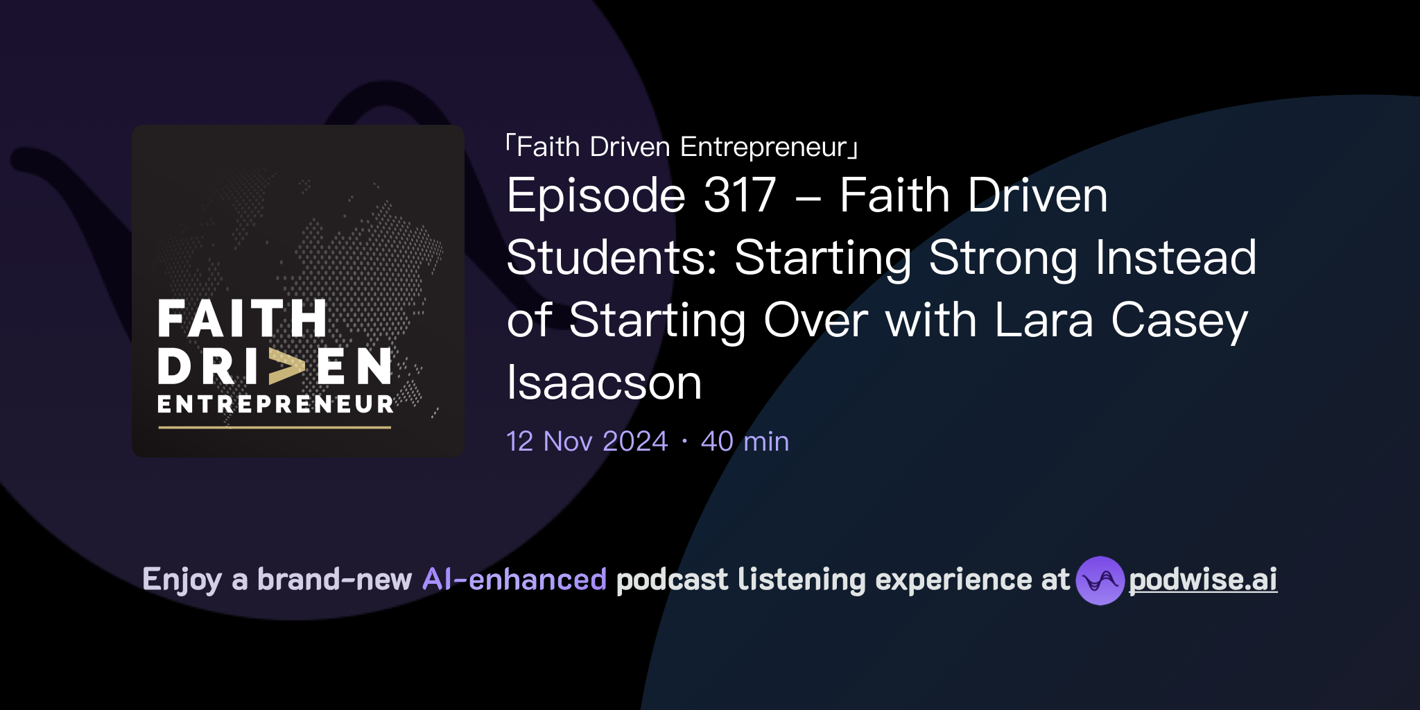 Episode 317 - Faith Driven Students: Starting Strong Instead of Starting Over with Lara Casey ...