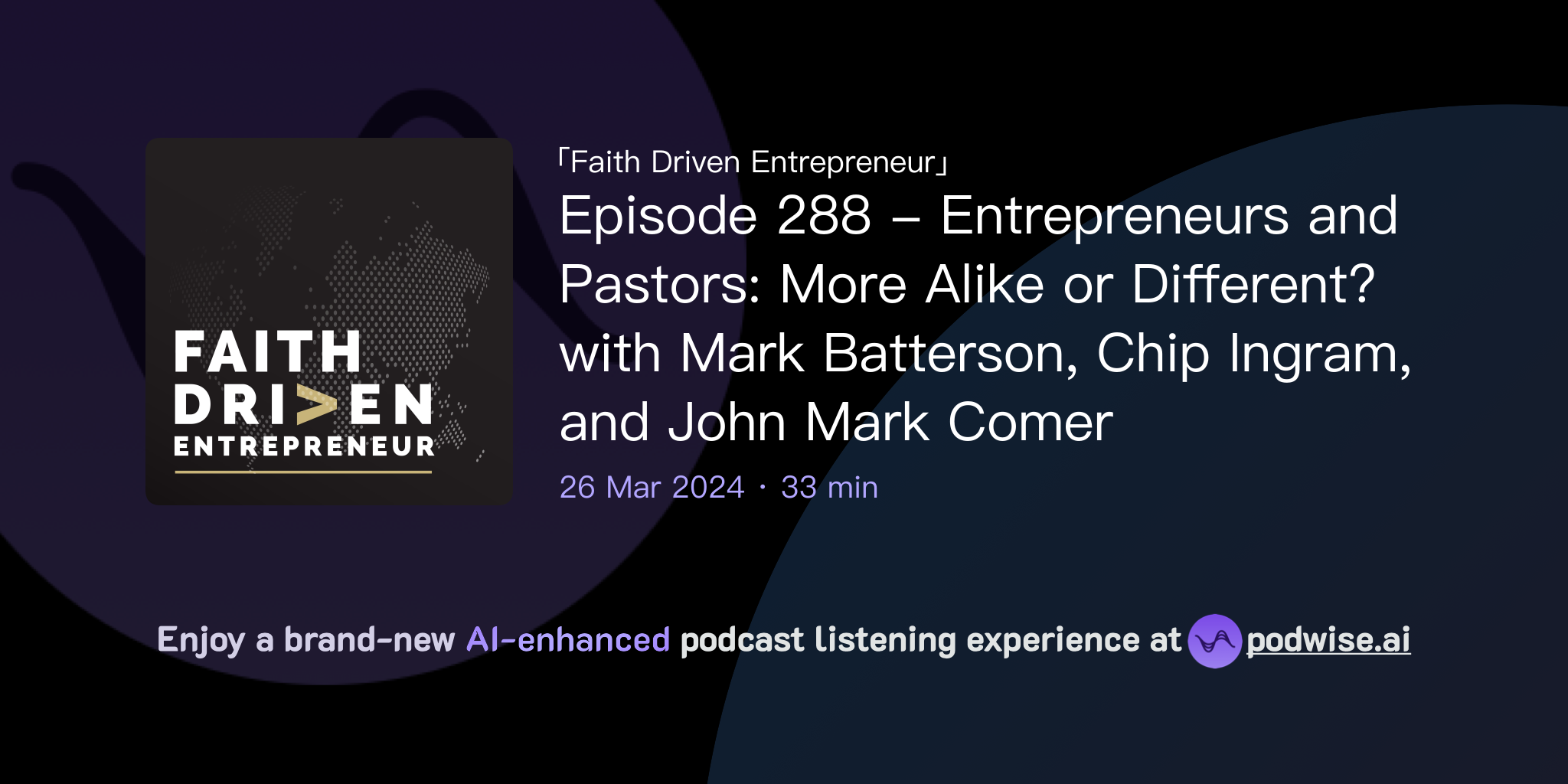 Episode 288 - Entrepreneurs and Pastors: More Alike or Different? with ...