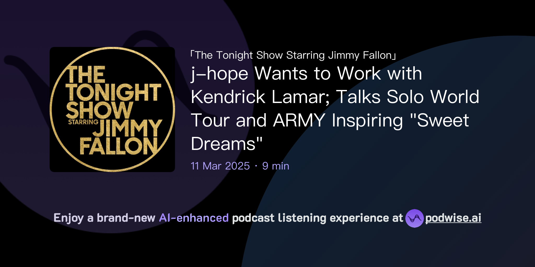 j-hope Wants to Work with Kendrick Lamar; Talks Solo World Tour and ARMY Inspiring "Sweet Dreams ...