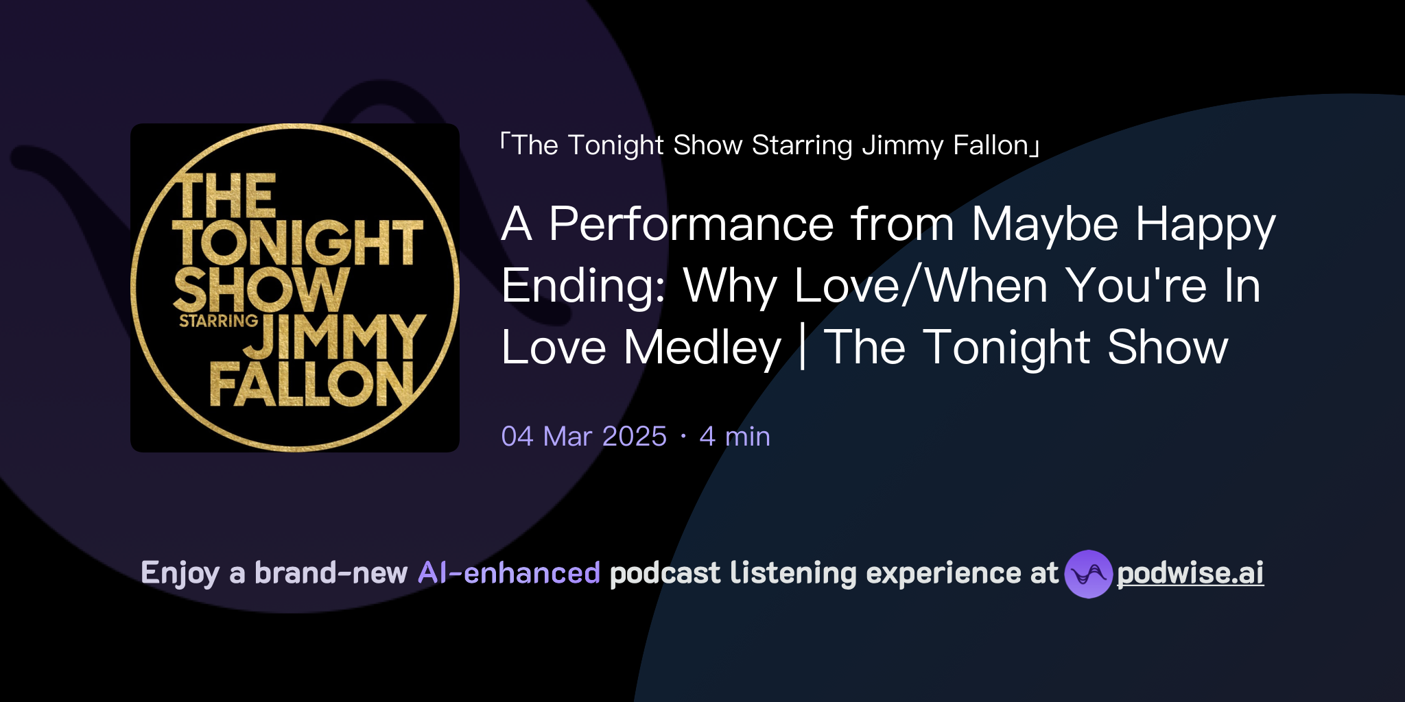 A Performance from Maybe Happy Ending: Why Love/When You're In Love ...