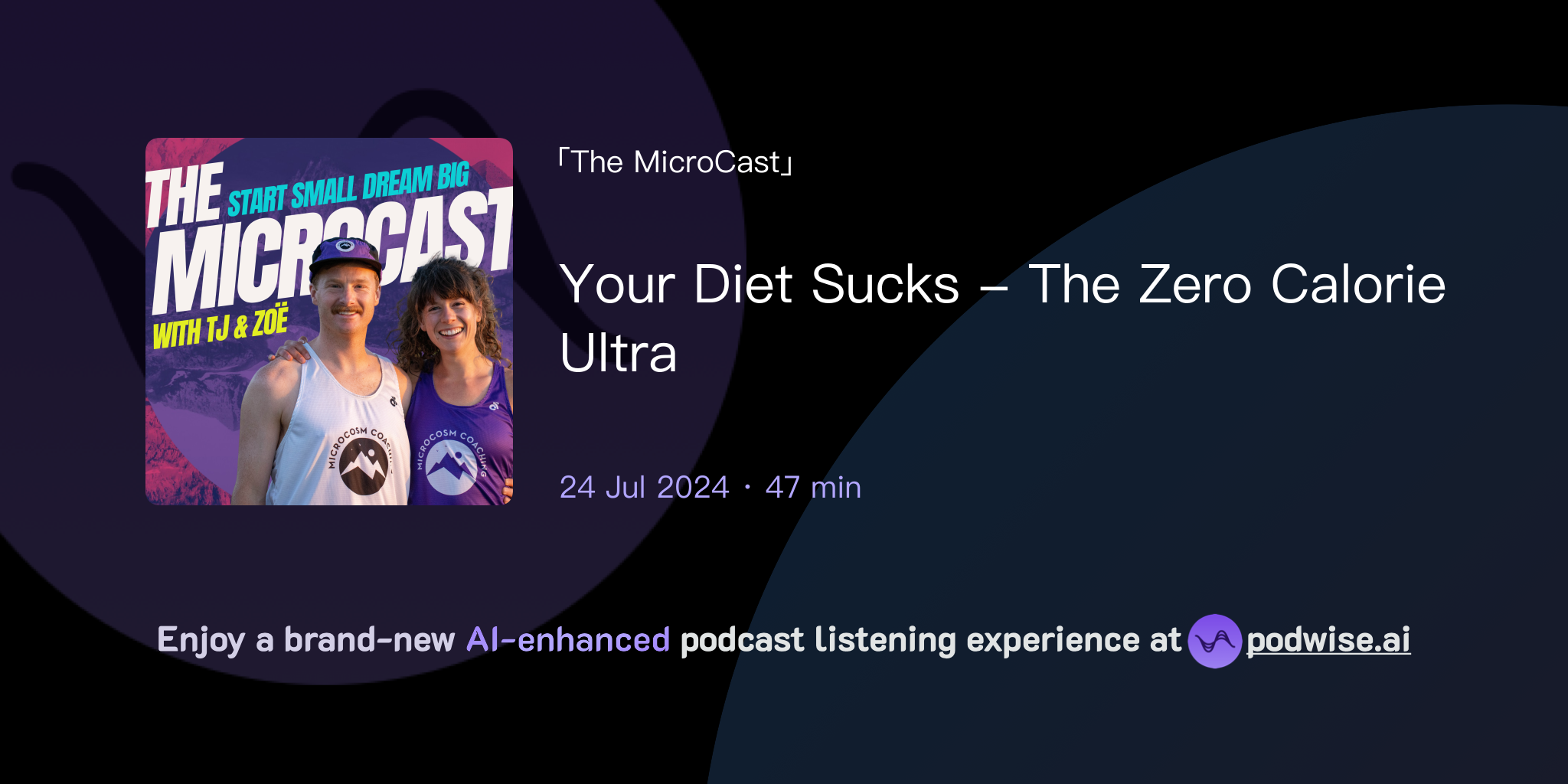 Your Diet Sucks - The Zero Calorie Ultra | The MicroCast | Podwise