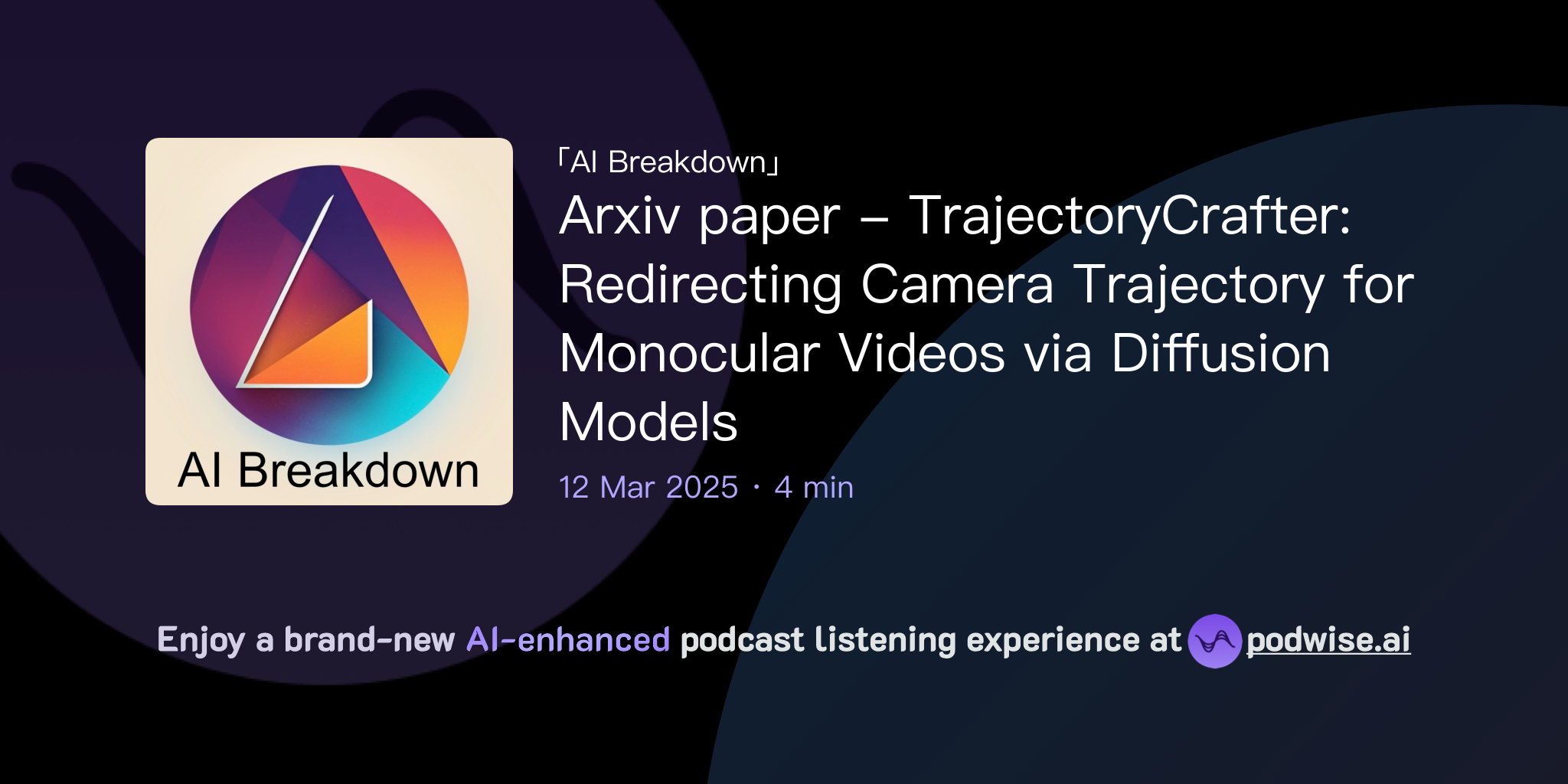 Arxiv paper - TrajectoryCrafter: Redirecting Camera Trajectory for Monocular Videos via ...