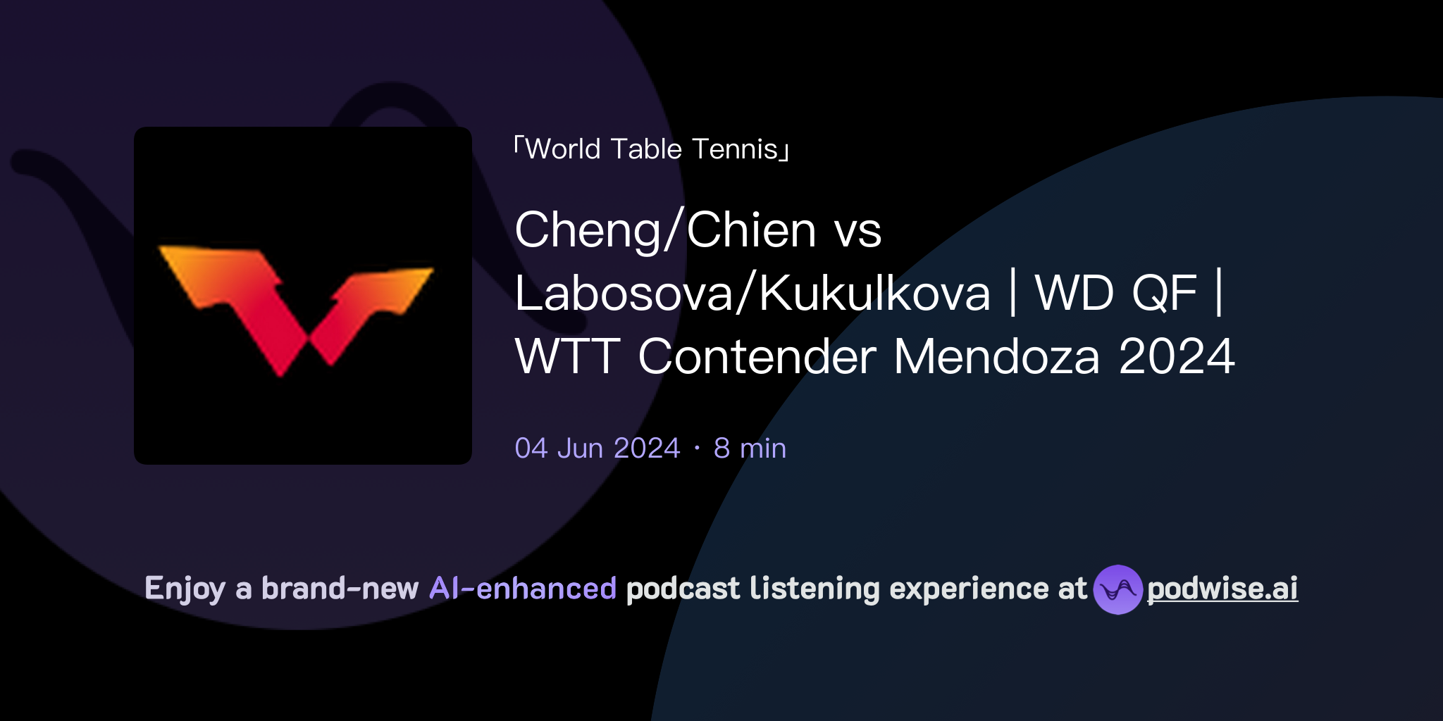 Cheng/Chien vs Labosova/Kukulkova | WD QF | WTT Contender Mendoza 2024 | World Table Tennis ...