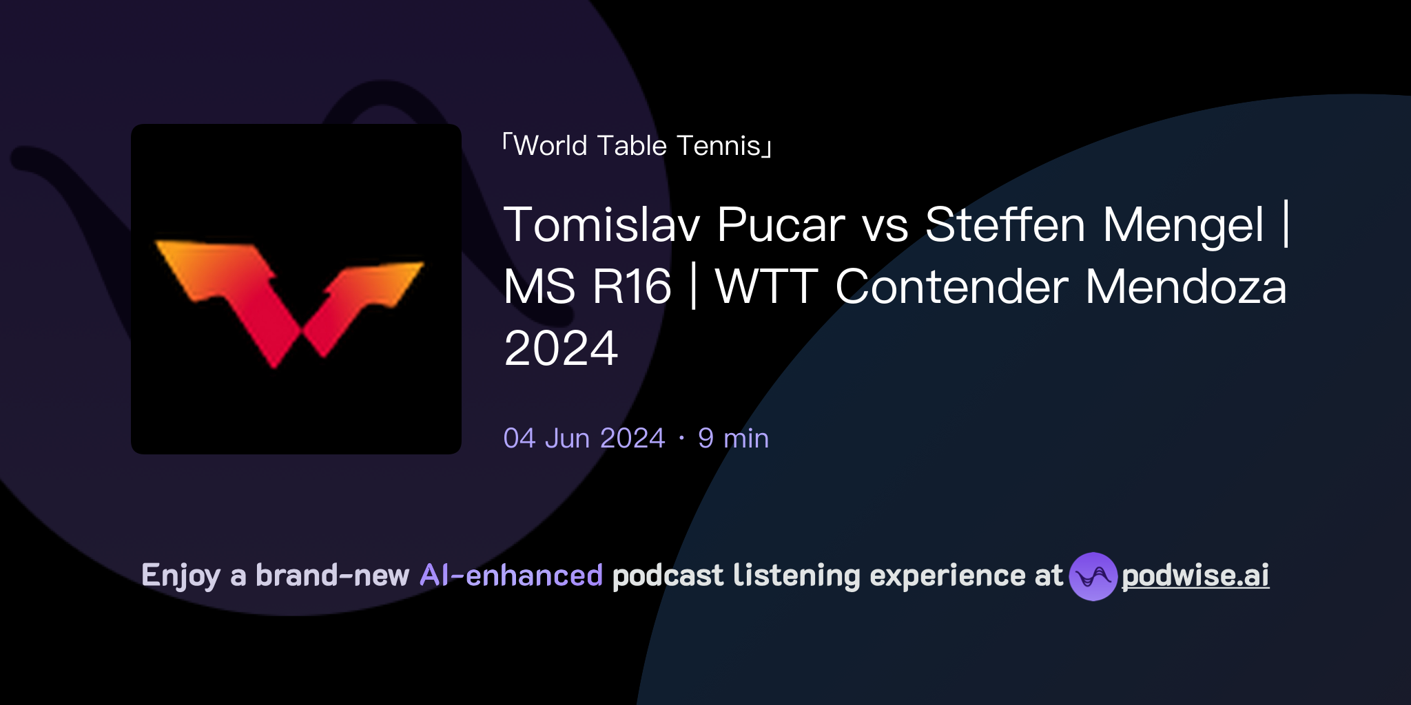 Tomislav Pucar vs Steffen Mengel | MS R16 | WTT Contender Mendoza 2024 | World Table Tennis ...