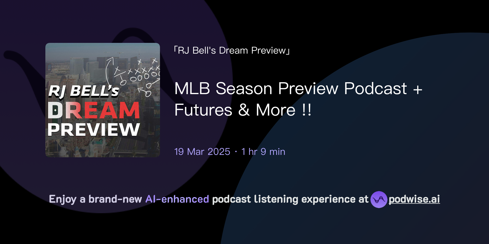 MLB Season Preview Podcast + Futures & More !! | RJ Bell's Dream ...