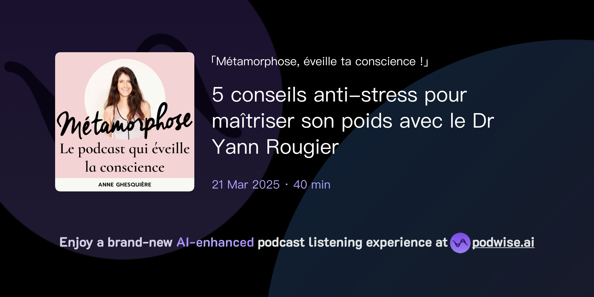 5 conseils anti-stress pour maîtriser son poids avec le Dr Yann Rougier ...