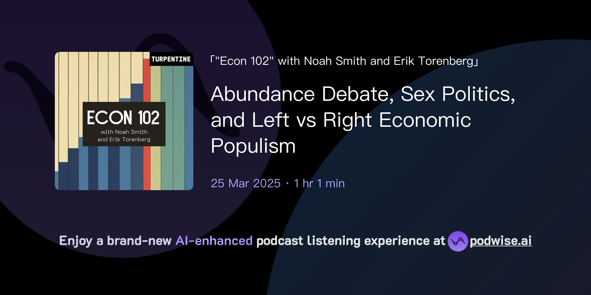 Abundance Debate, Sex Politics, and Left vs Right Economic Populism | "Econ 102" with Noah Smith ...