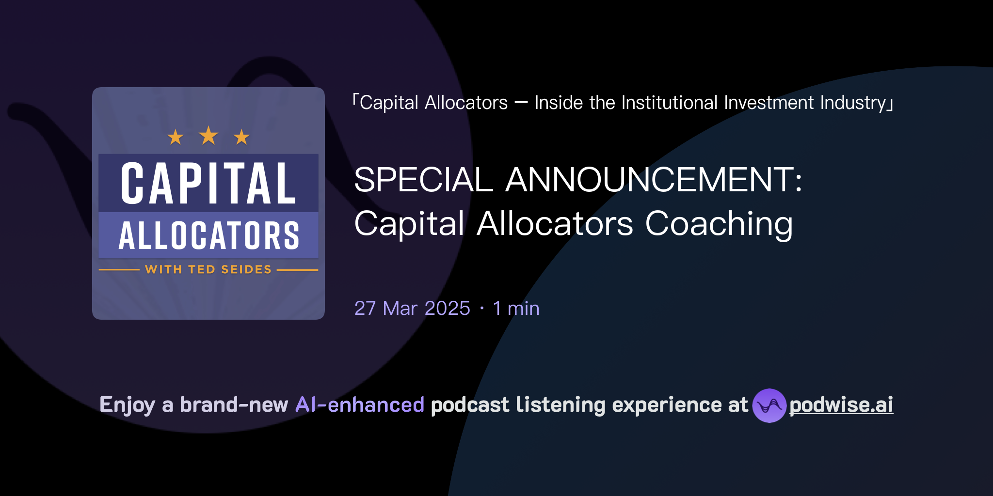 SPECIAL ANNOUNCEMENT: Capital Allocators Coaching | Capital Allocators – Inside the ...