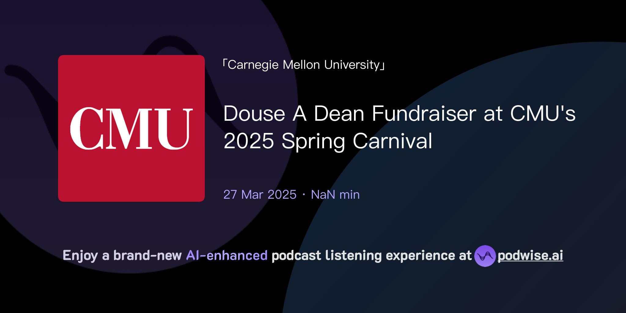 Douse A Dean Fundraiser at CMU's 2025 Spring Carnival | Carnegie Mellon University | Podwise