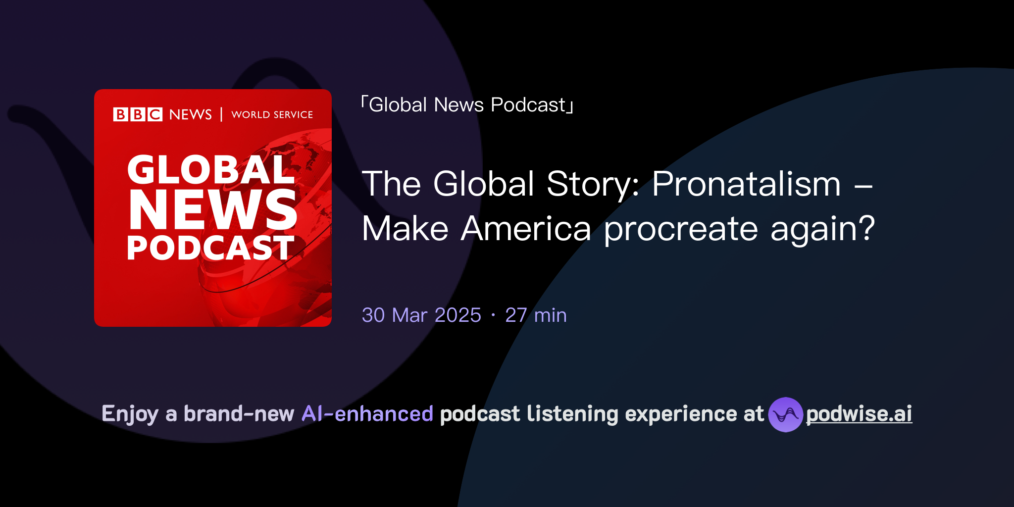 The Global Story: Pronatalism - Make America procreate again? | Global ...
