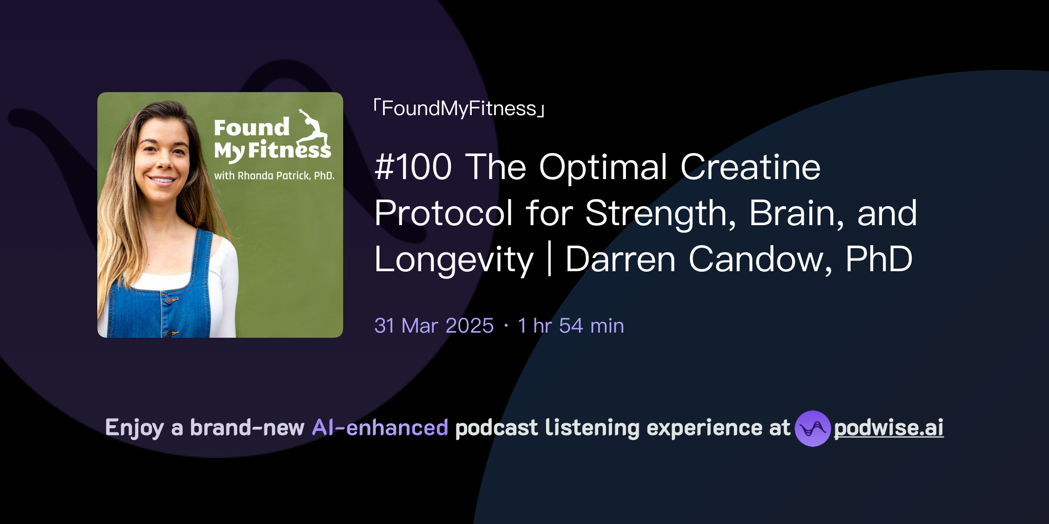 #100 The Optimal Creatine Protocol for Strength, Brain, and Longevity | Darren Candow, PhD ...