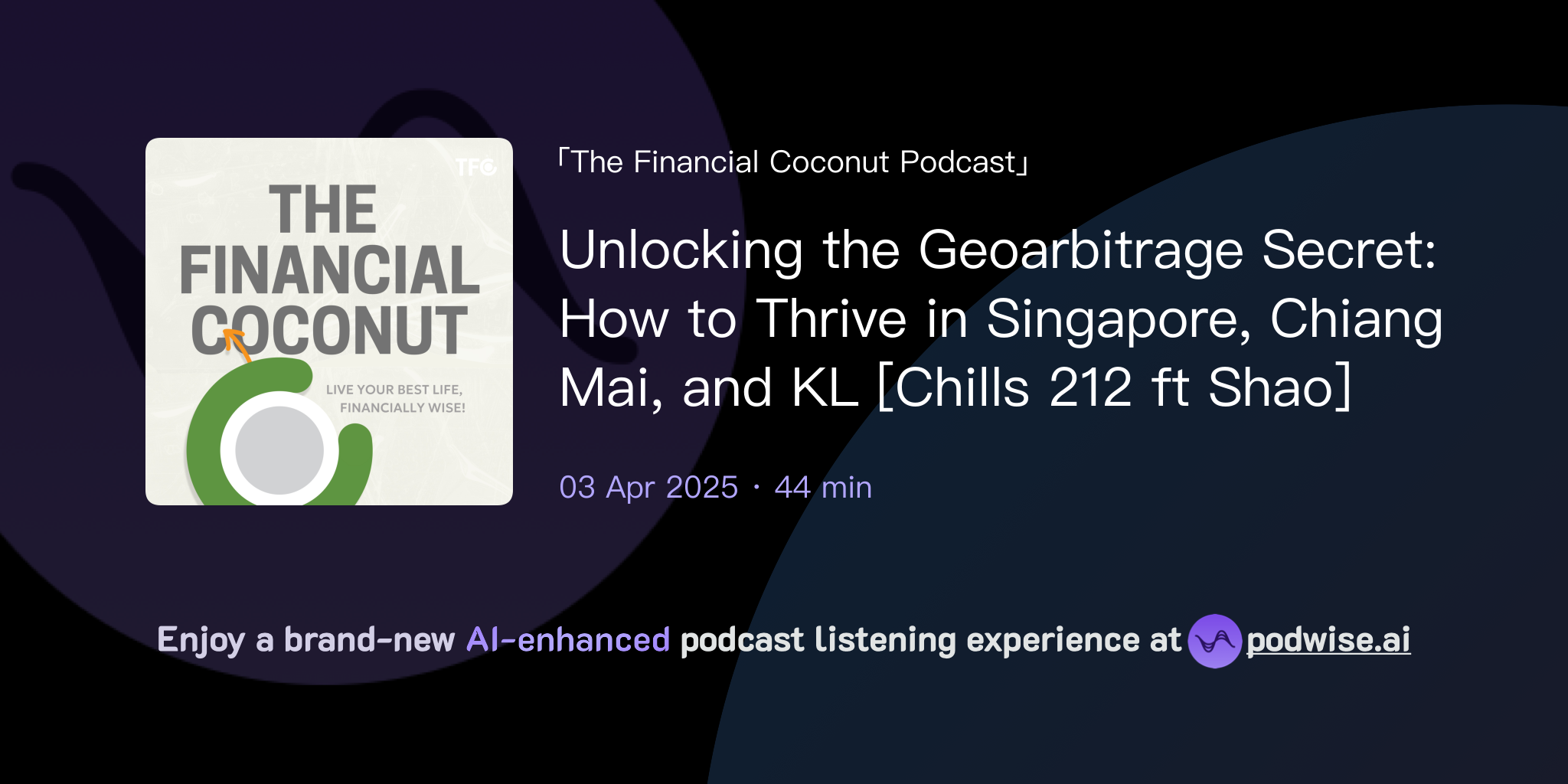 Unlocking the Geoarbitrage Secret: How to Thrive in Singapore, Chiang Mai, and KL [Chills 212 ft ...