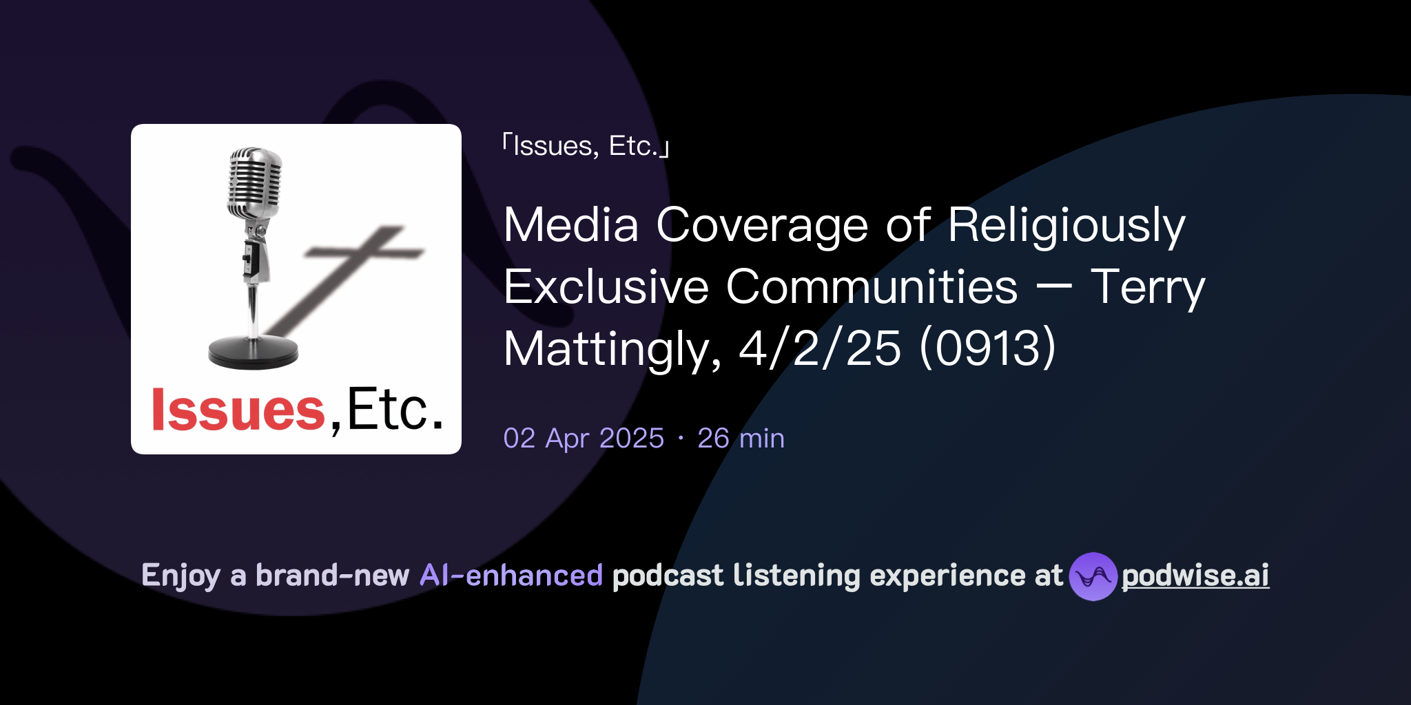 Media Coverage of Religiously Exclusive Communities – Terry Mattingly, 4/2/25 (0913) | Issues ...