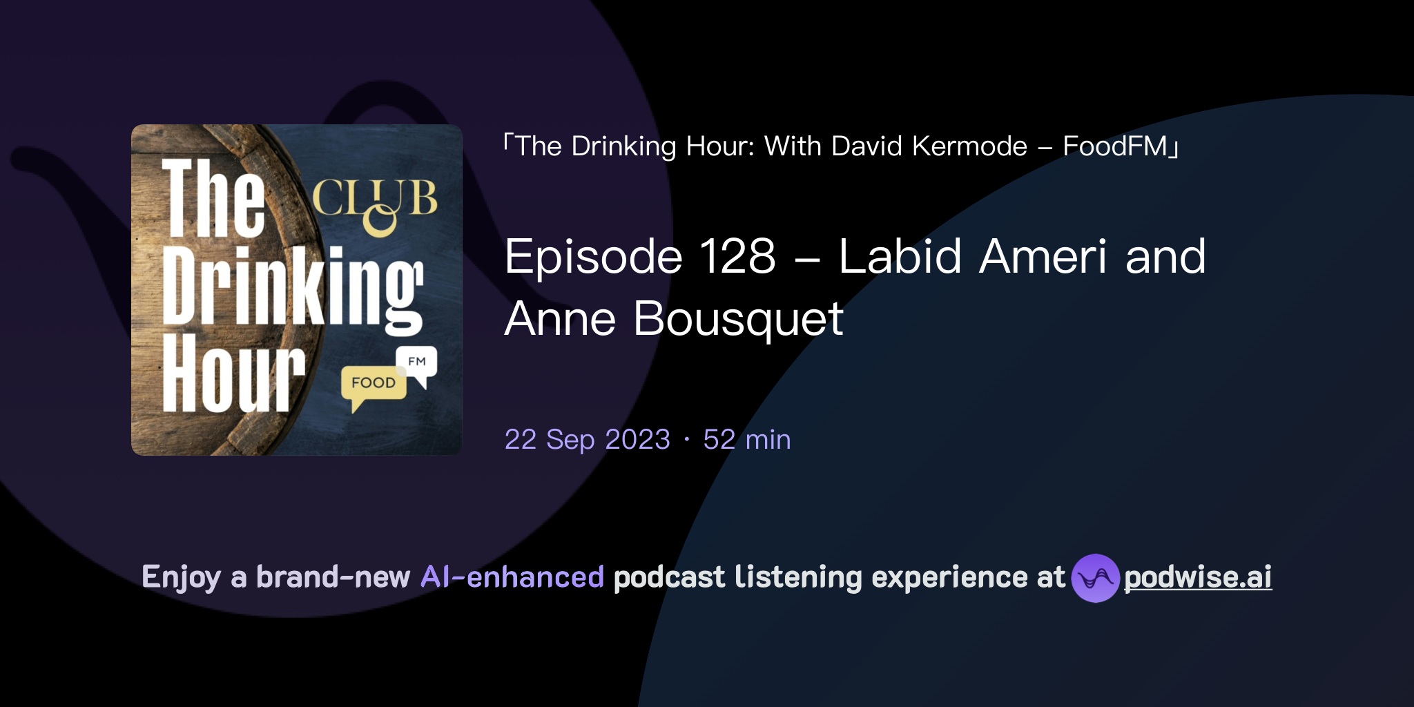 Episode 128 - Labid Ameri and Anne Bousquet | The Drinking Hour: With David Kermode - FoodFM ...