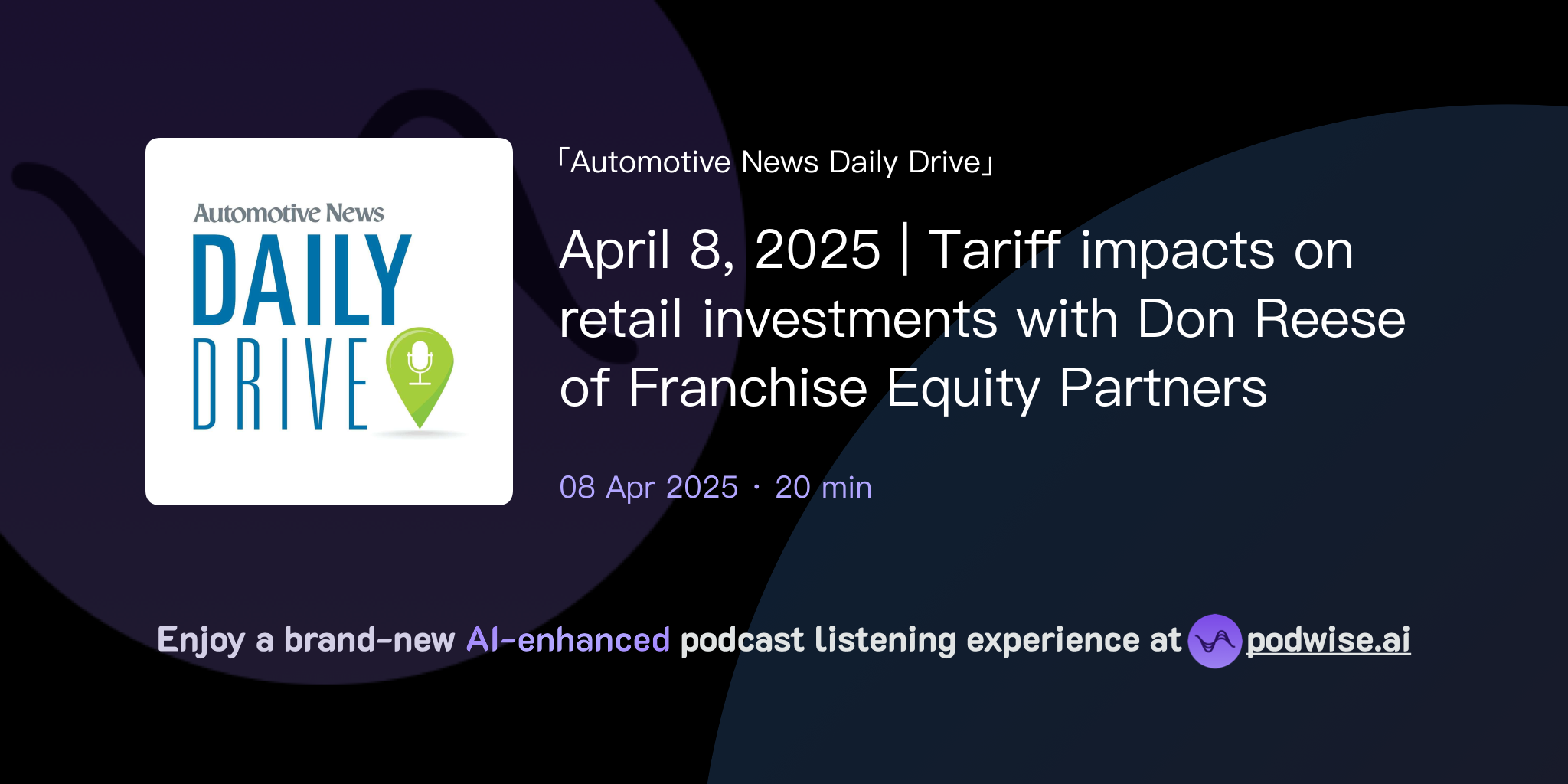 April 8, 2025 | Tariff impacts on retail investments with Don Reese of ...